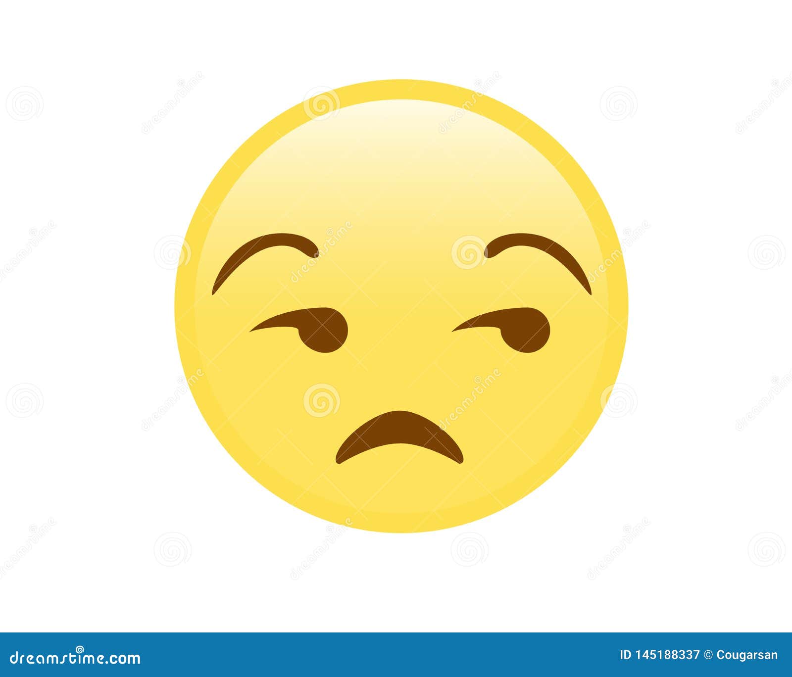 Vector Yellow Gloss, Upset, Not Impressed Face Icon Stock Vector ...