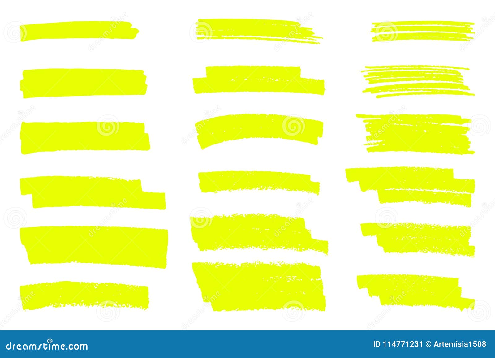 Vector Highlighter Brush Lines. Hand Drawing. Stock Vector ...