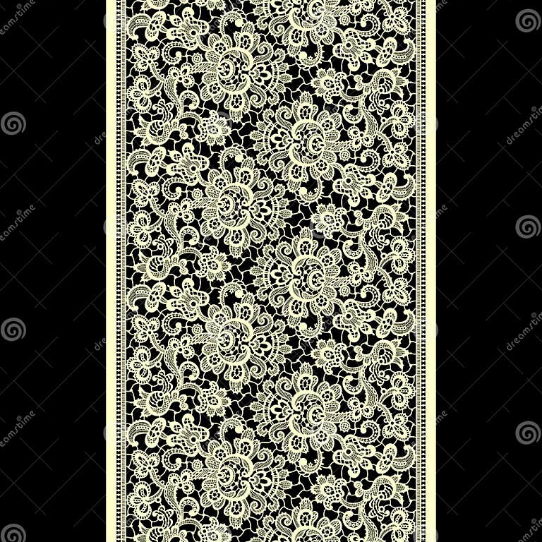 Vector Yellow Lace Borders. Seamless Pattern Stock Vector ...
