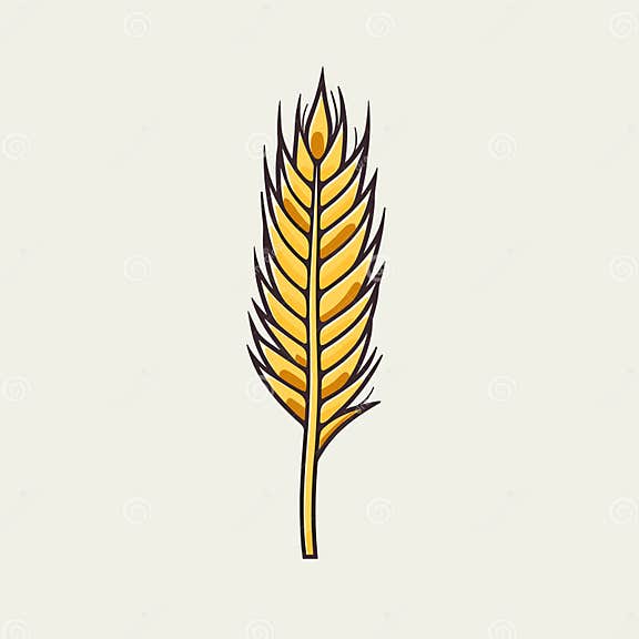 Vector of a Yellow Leaf on a White Background, in a Minimalist and ...