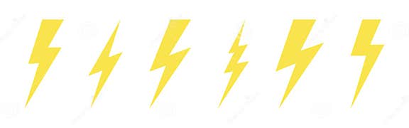 Vector Yellow Lightning Icon Set Stock Illustration - Illustration of ...