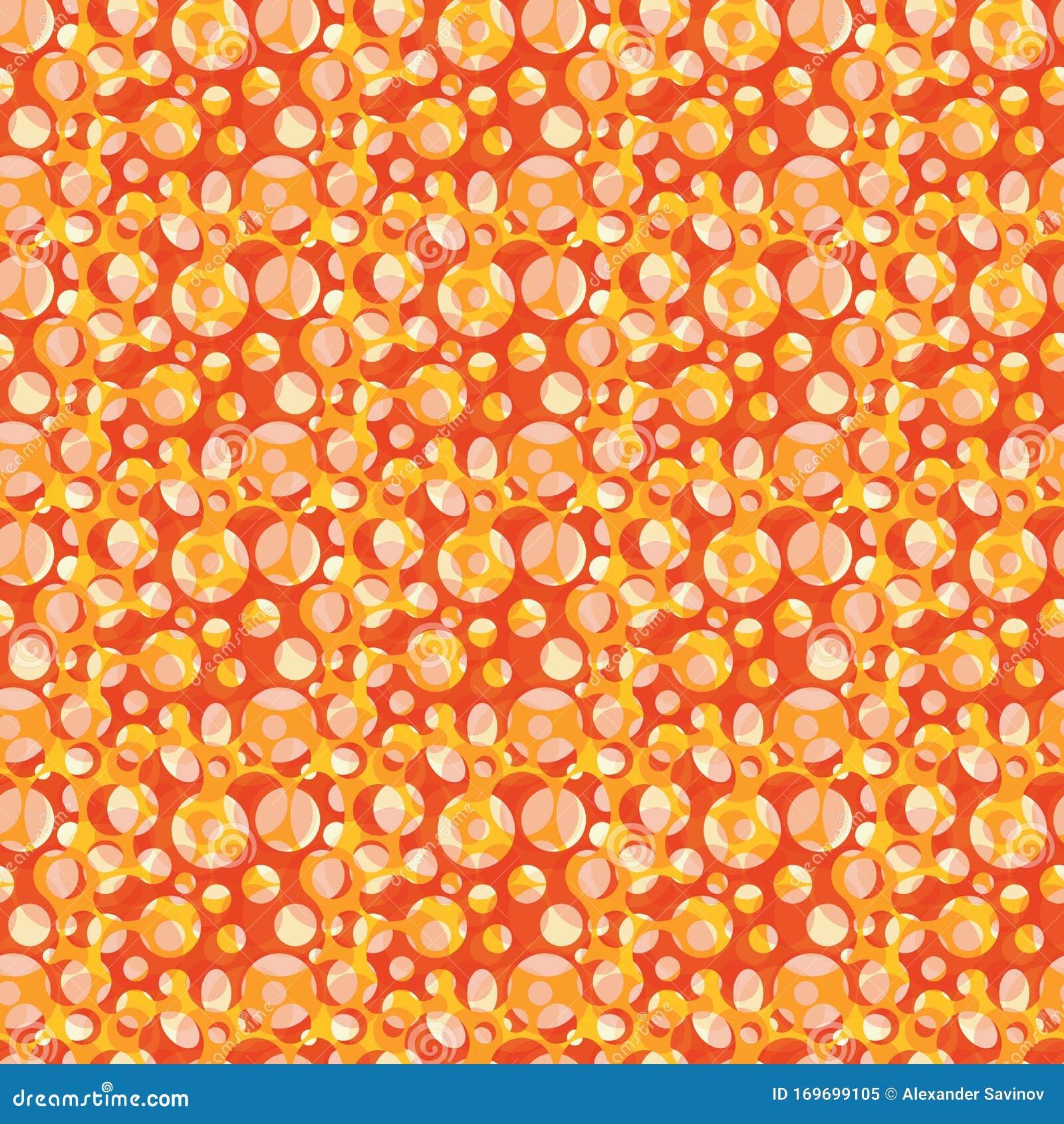 Vector, Yellow and Orange Bubbles Seamless Pattern. Background for ...