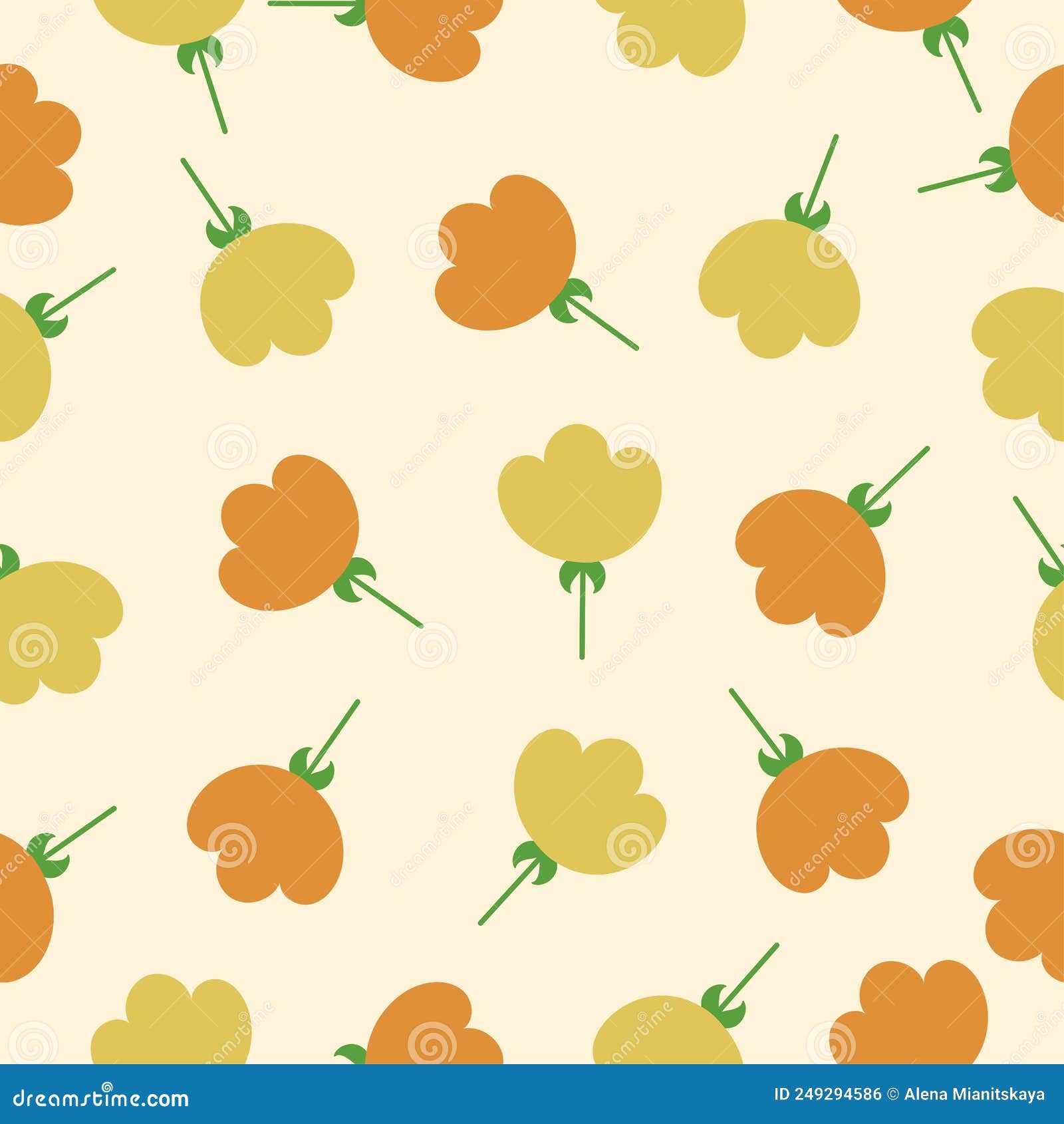 Vector Yellow and Orange Flowers Pattern Stock Vector - Illustration of ...
