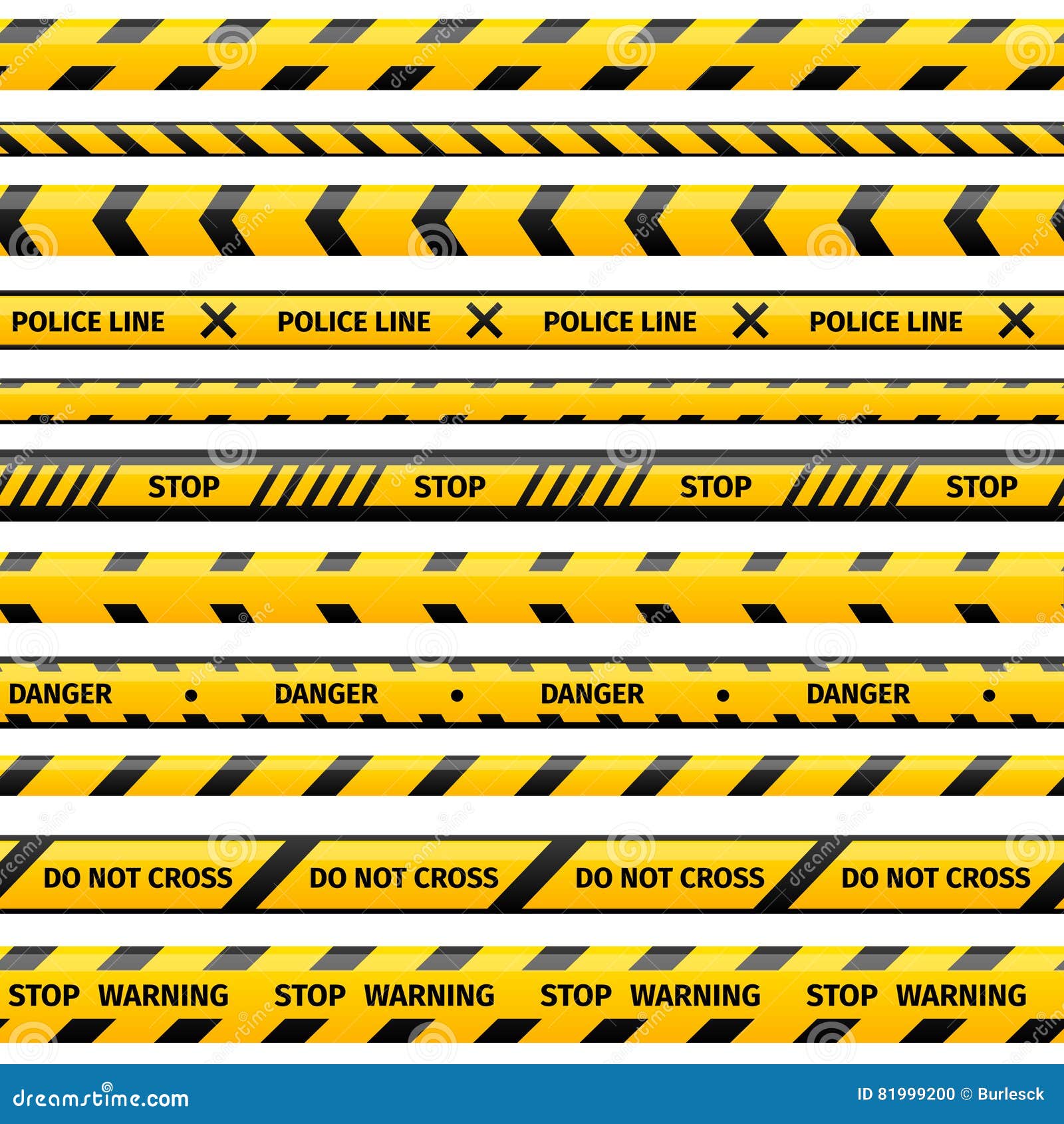 Vector Yellow Plastic Caution Tape or Warning Set Stock Vector ... Vector Yellow Plastic Caution Tape or Warning Set Stock Vector ...