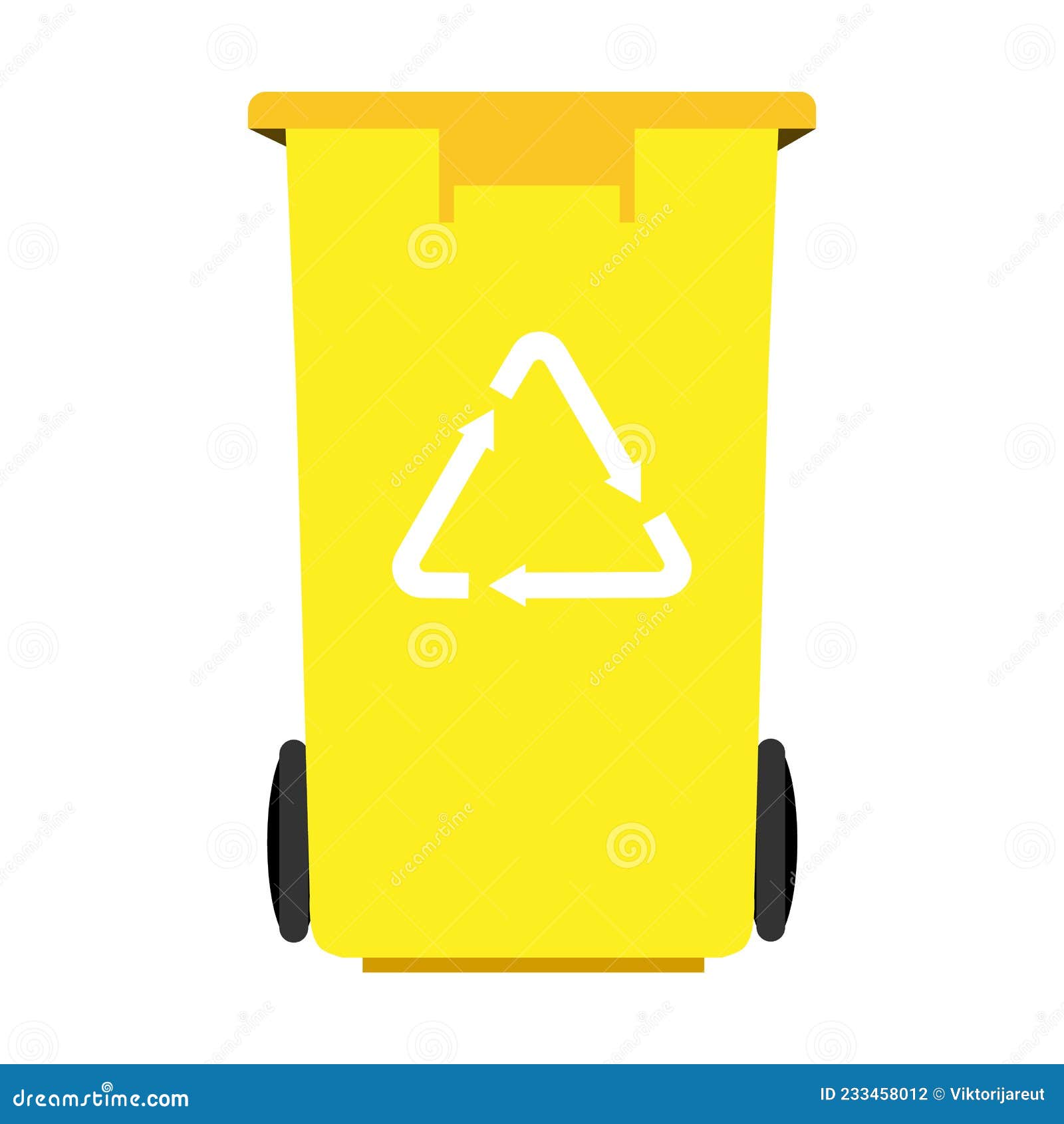 Vector Yellow Recycling Bin with Recycle Logo Stock Vector ...