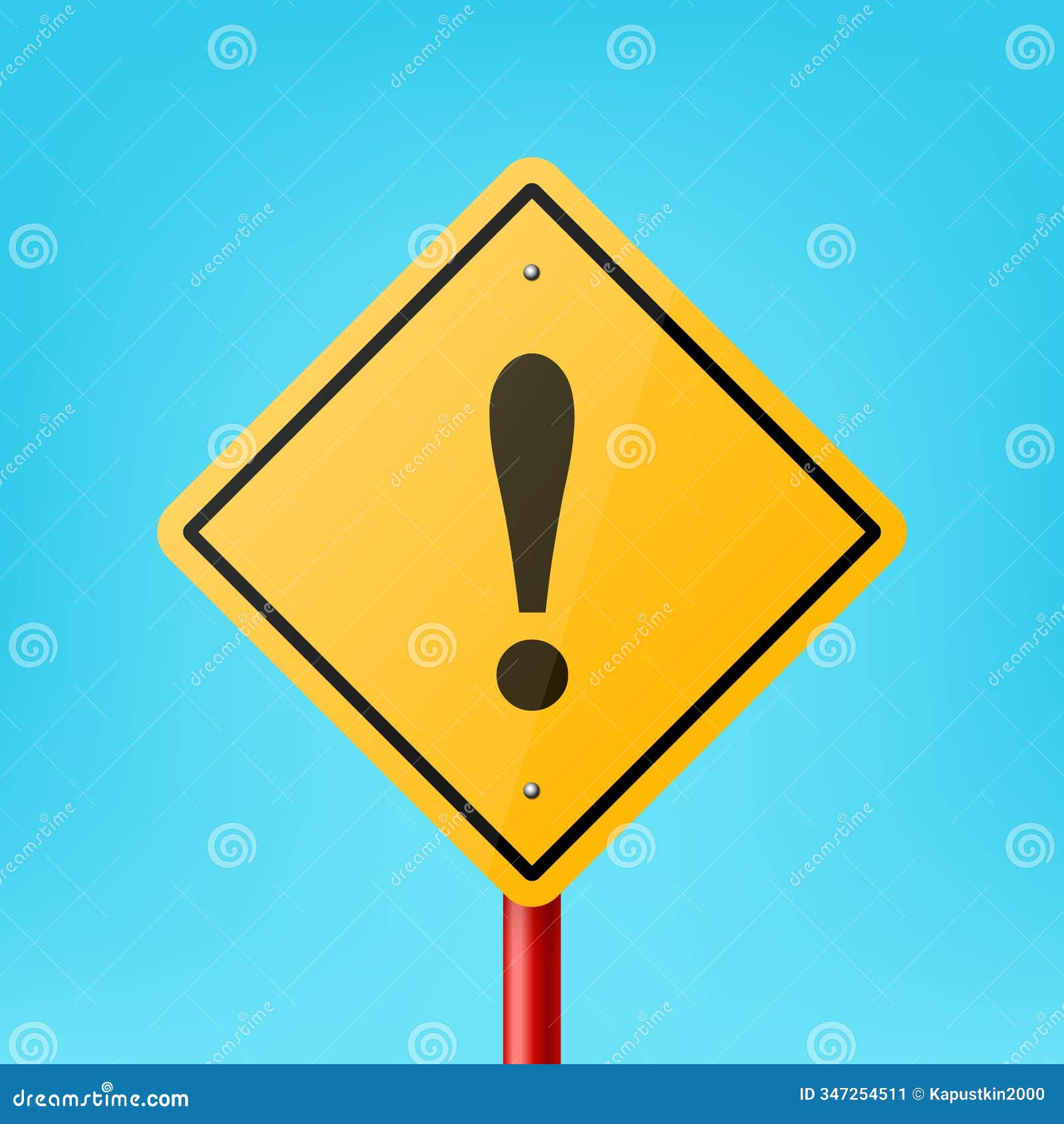 Vector Yellow Road Sign Frame with Exclamation Mark Sign, Icon, Warning ...