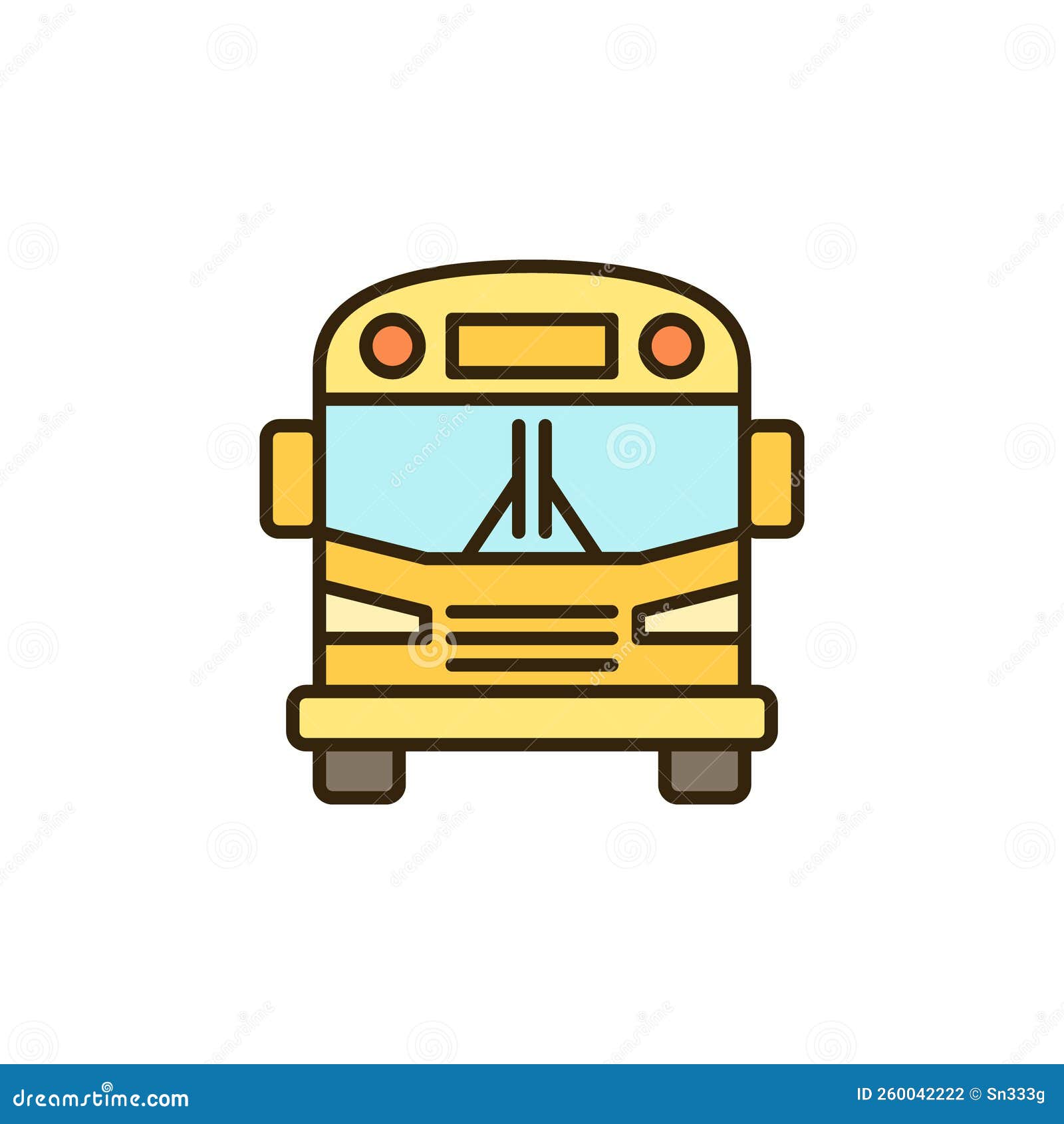 Vector Yellow School Bus Concept Minimal Colored Icon Stock Vector ...