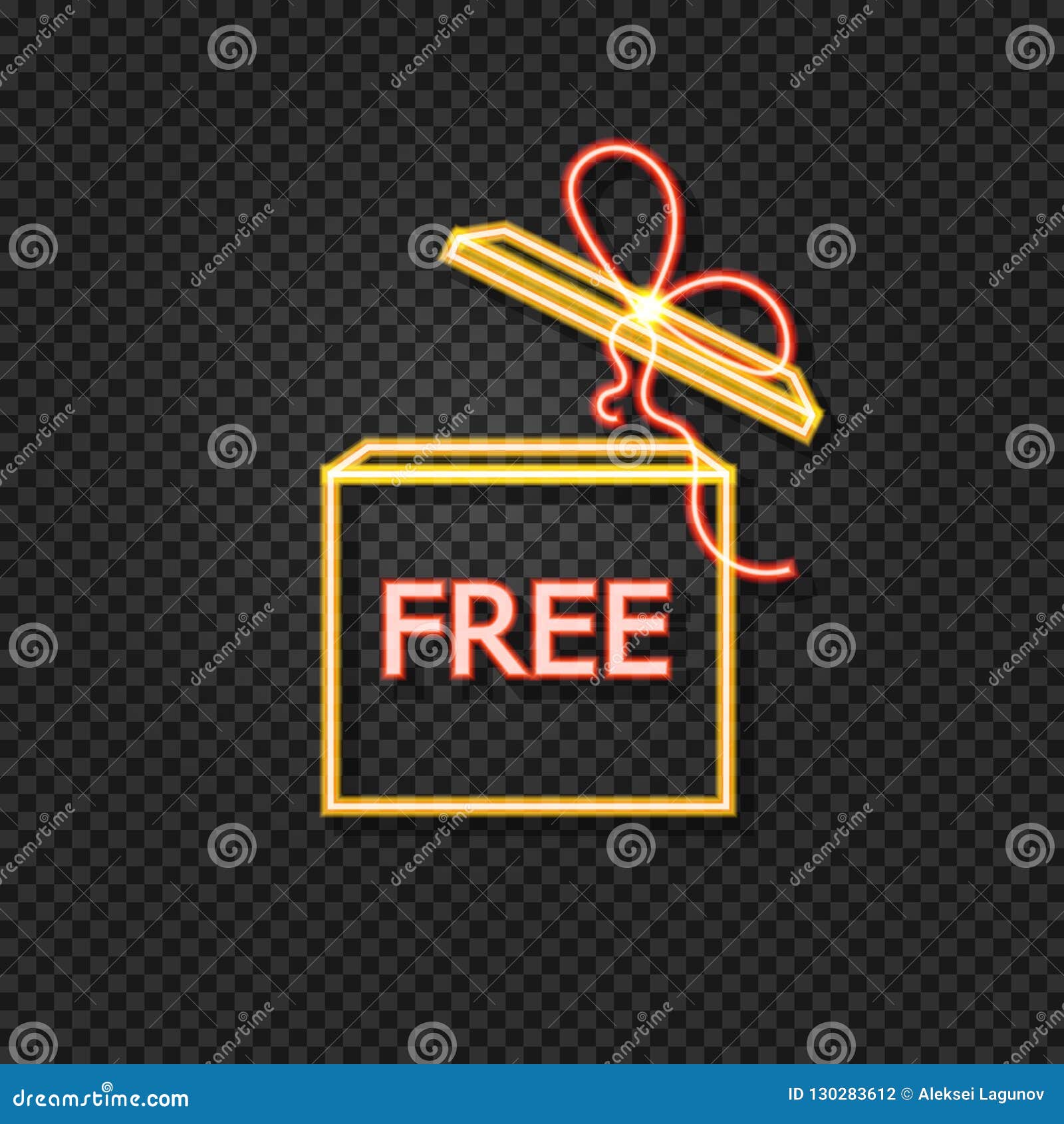 Vector Yellow Shining Gift Box, Free Lettering. Stock Vector ...