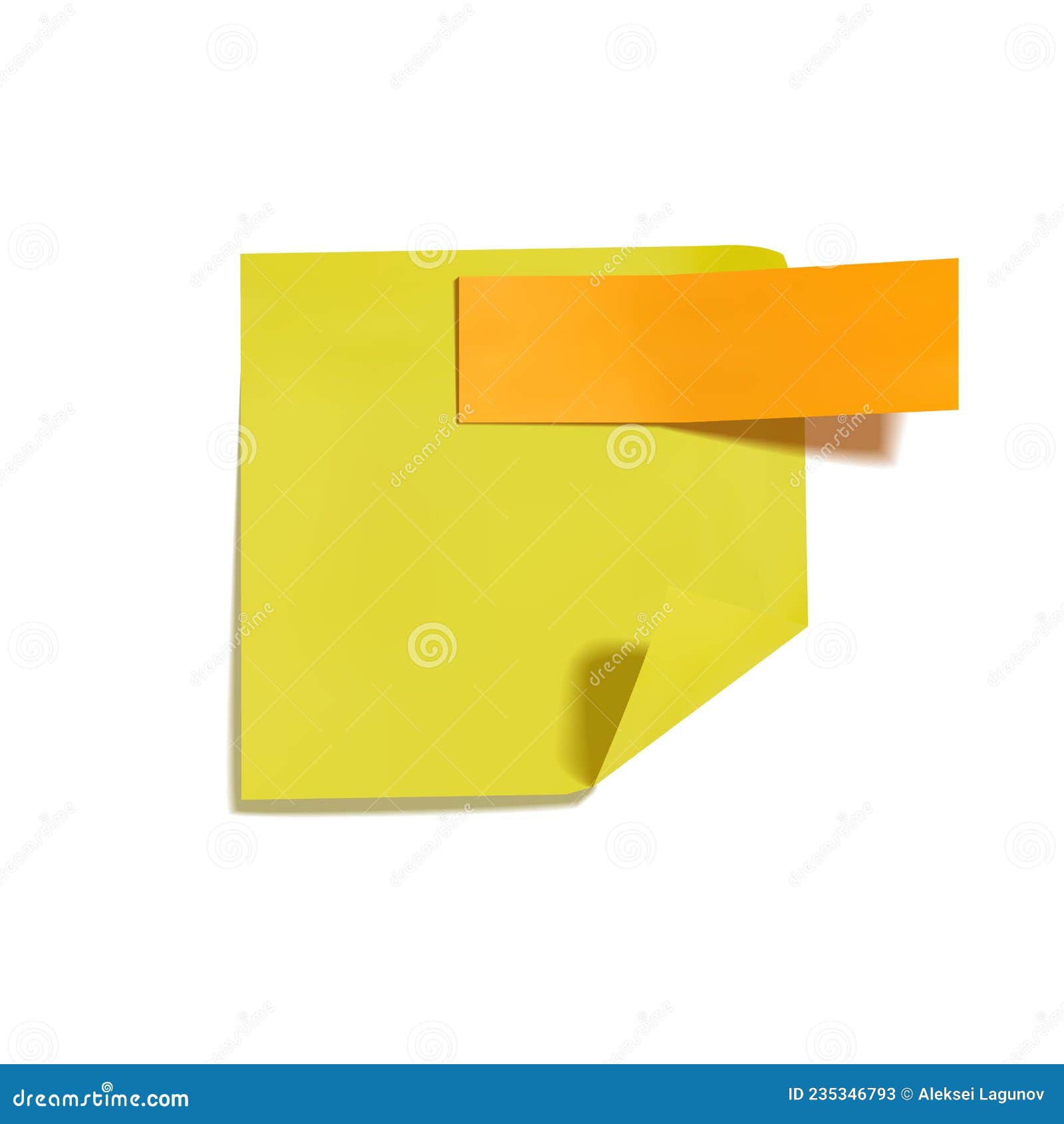 Vector Yellow Square Shaped Sticker and Long Rectangular Orange Sticker ...