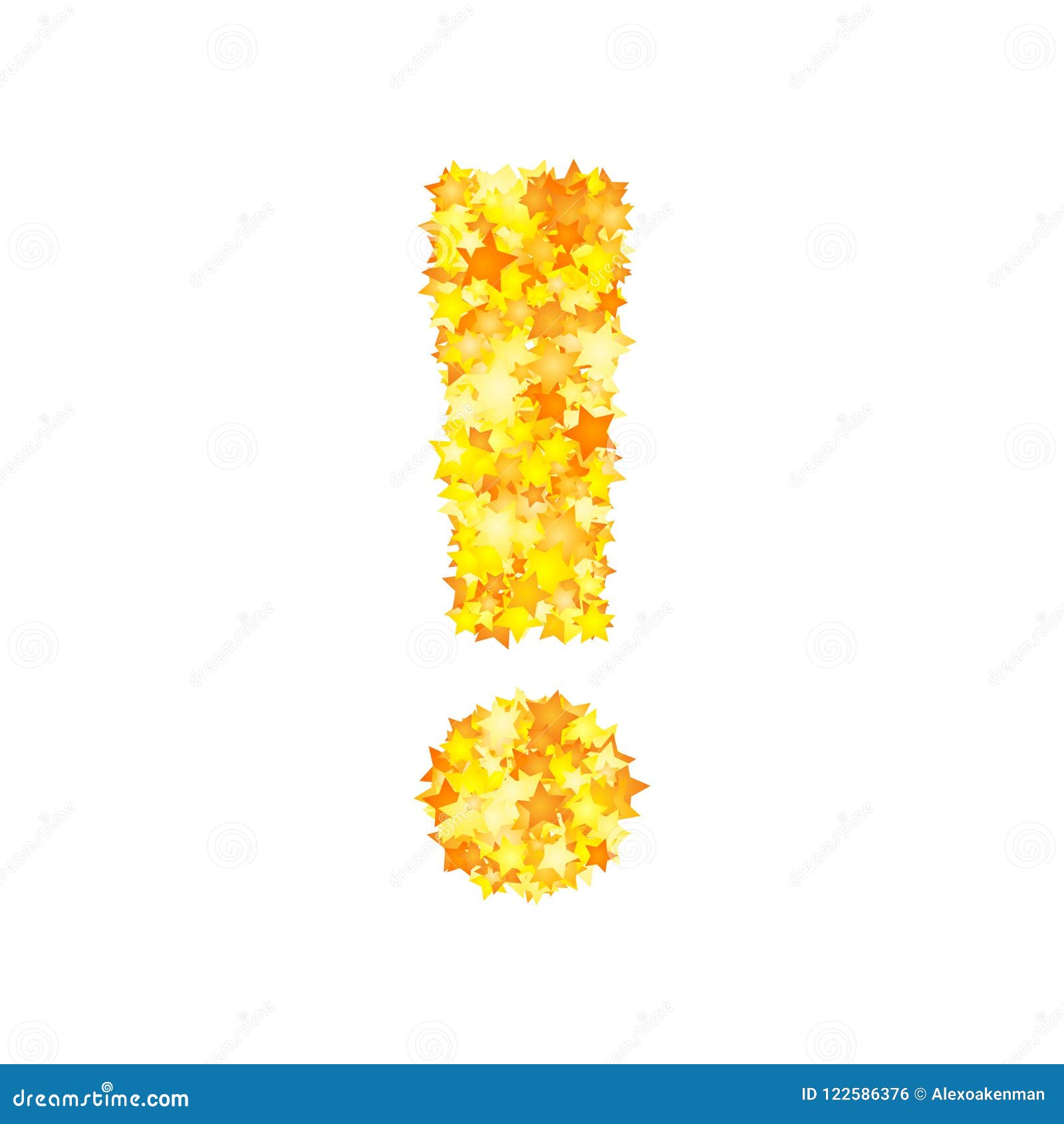 Vector Yellow Stars Font, Exclamation Mark Stock Vector - Illustration ...