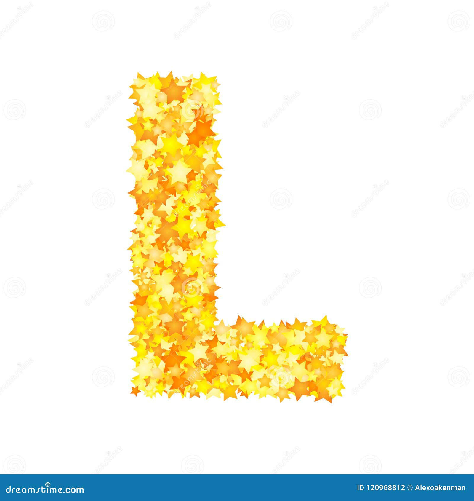 Vector Yellow Stars Font, Letter L Stock Vector - Illustration of ...
