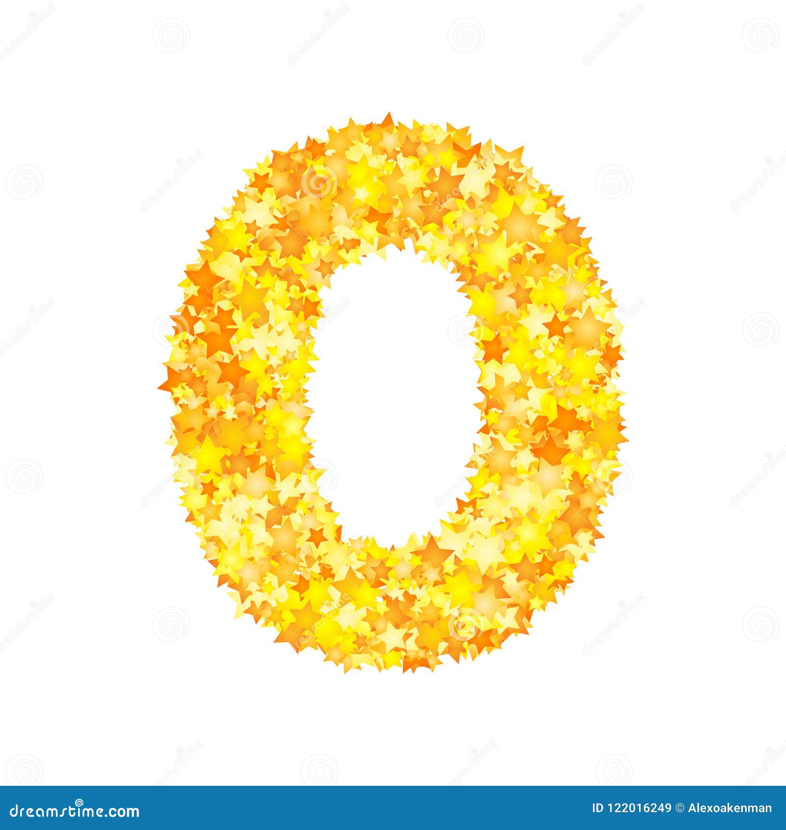 Vector Yellow Stars Font, Numeral 0 Stock Vector - Illustration of ...