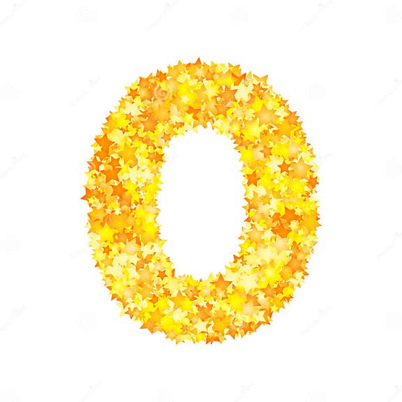 Vector Yellow Stars Font, Numeral 0 Stock Vector - Illustration of ...