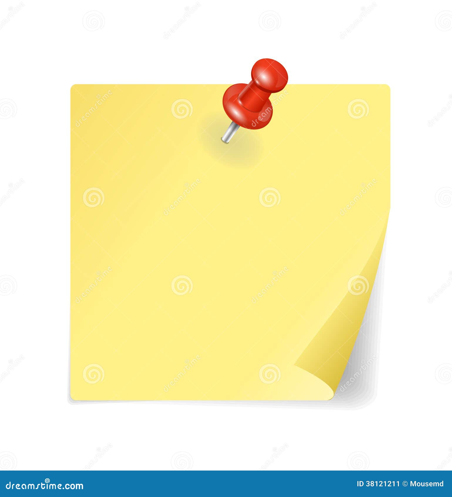 Yellow Sticker Attached Red Push Button Over Transparent Background ...