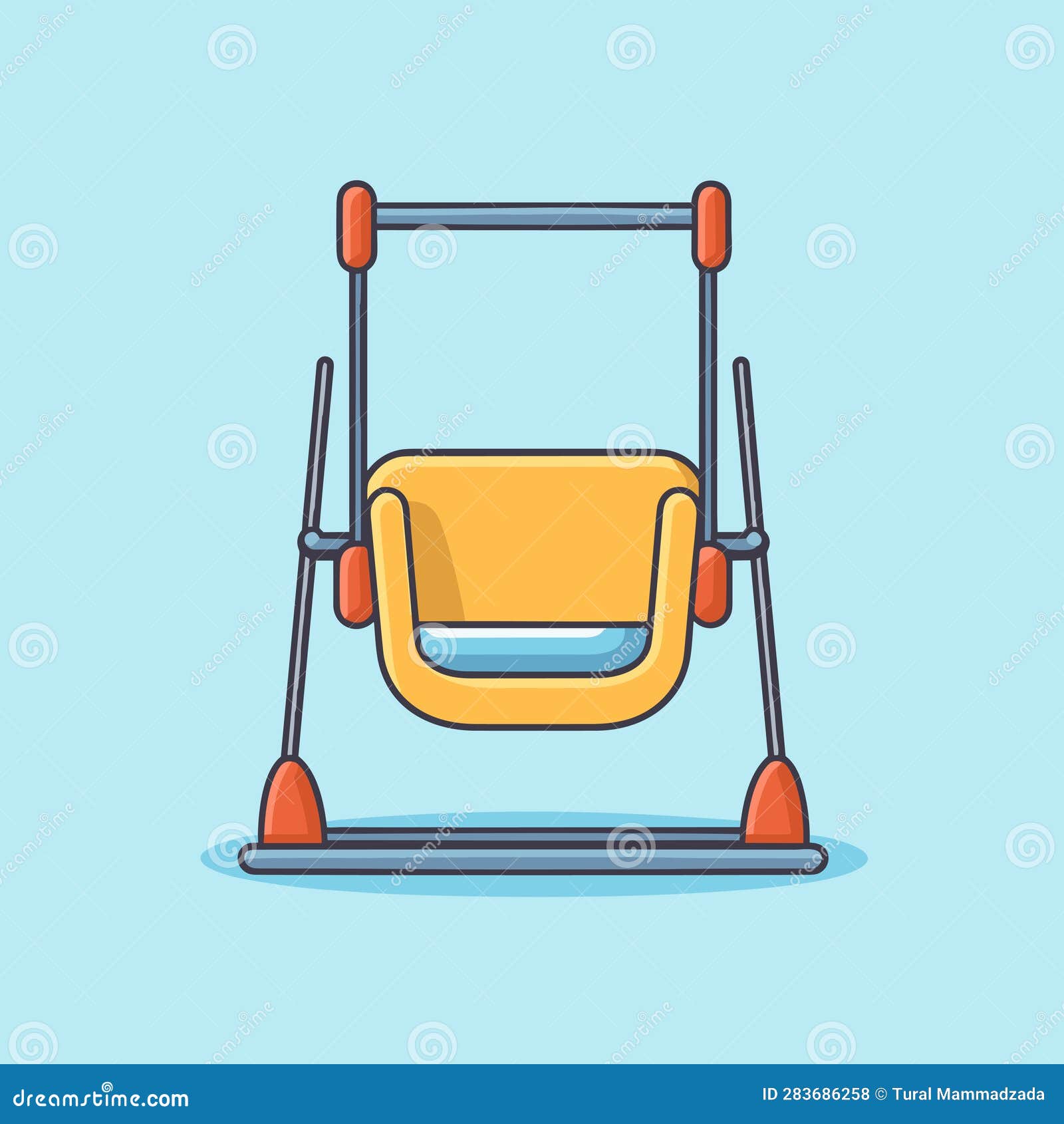 Vector of a Yellow Swing on a Blue Background with a Modern Design ...