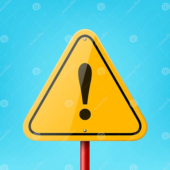 Vector Yellow Triangular Road Sign Frame with Exclamation Mark Sign ...