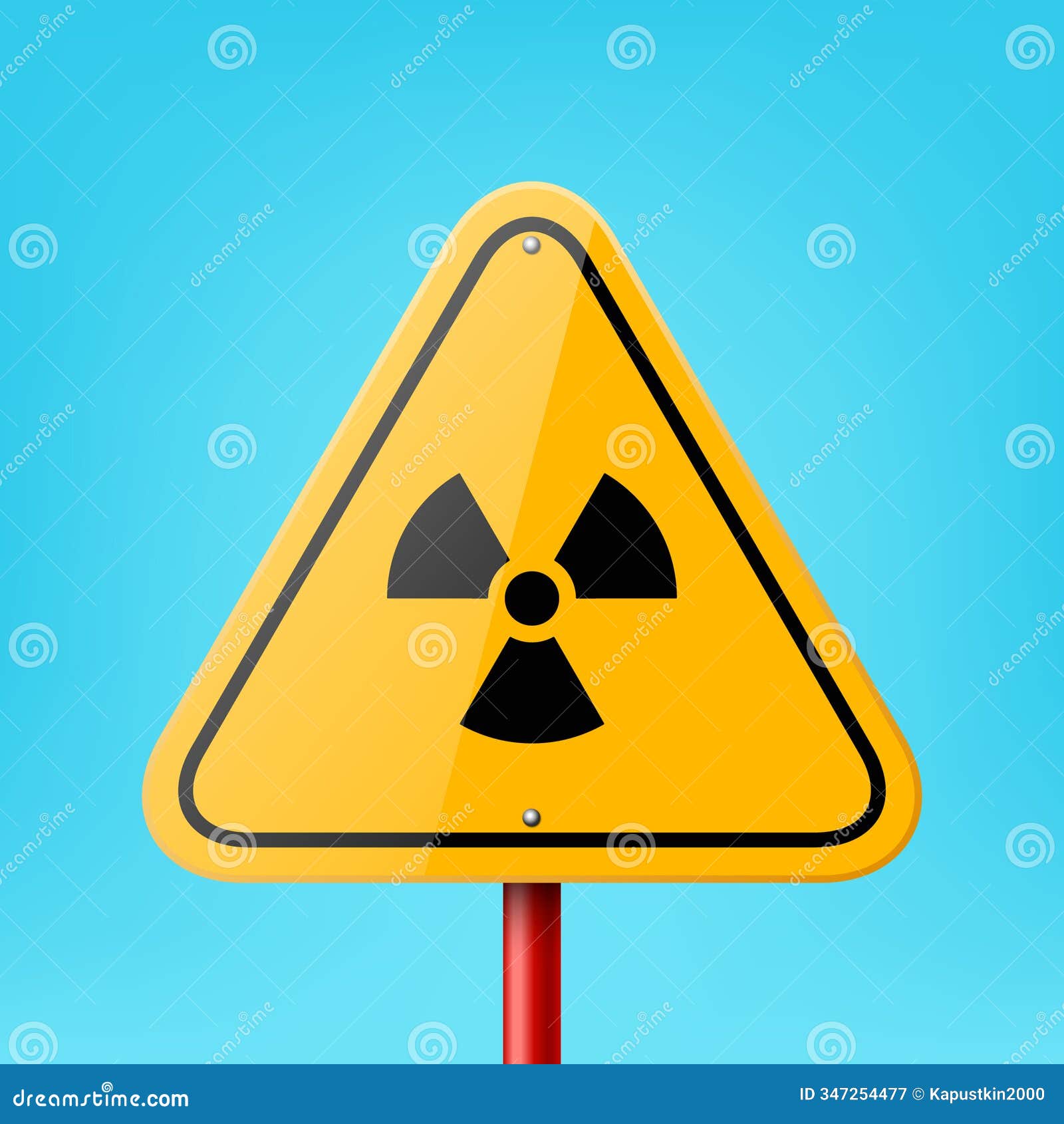 Vector Yellow Triangular Road Sign Frame with Radiation Sign, Icon ...