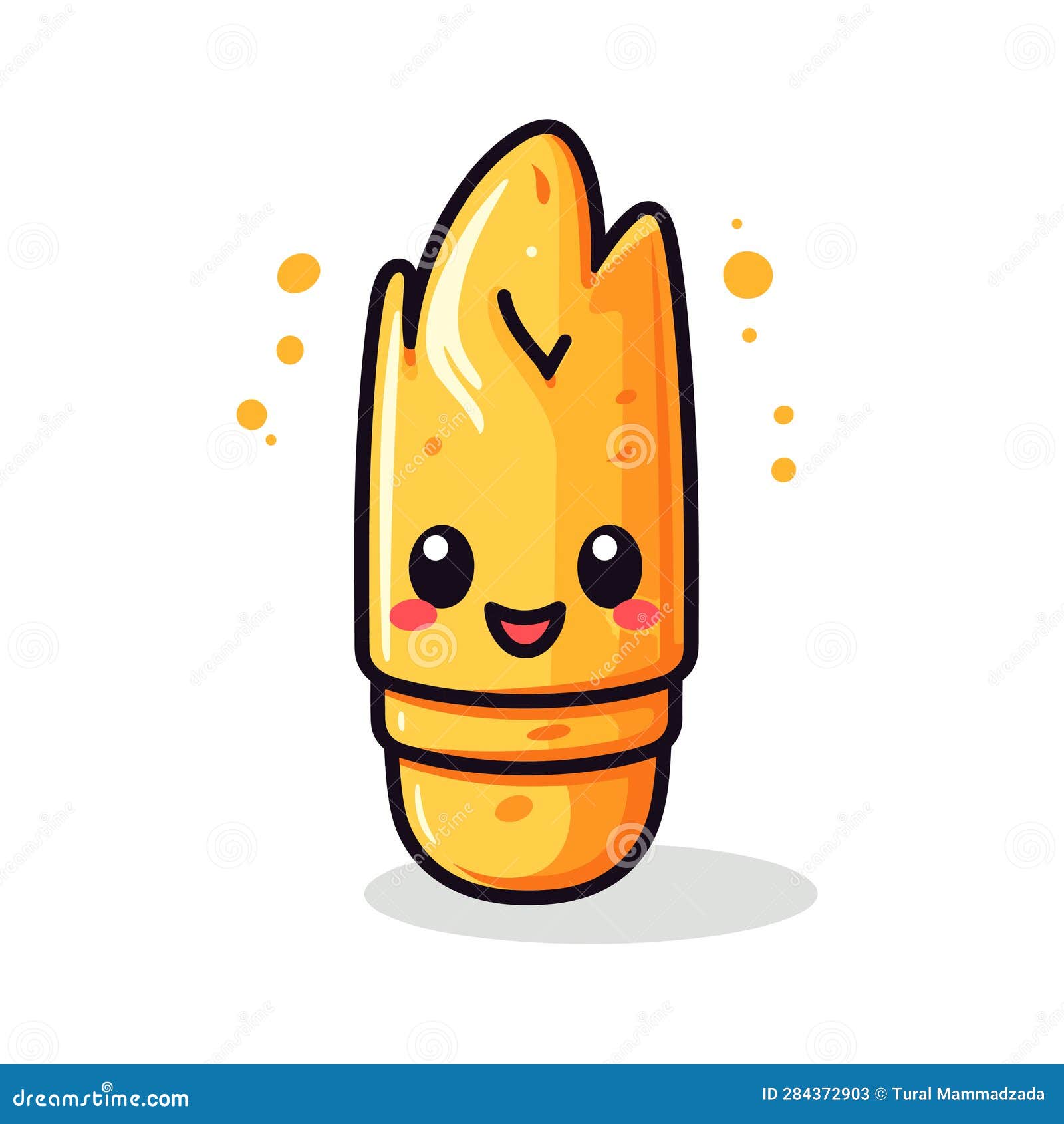 Vector of a Yellow Tube Cartoon Character with Eyes Stock Vector ...