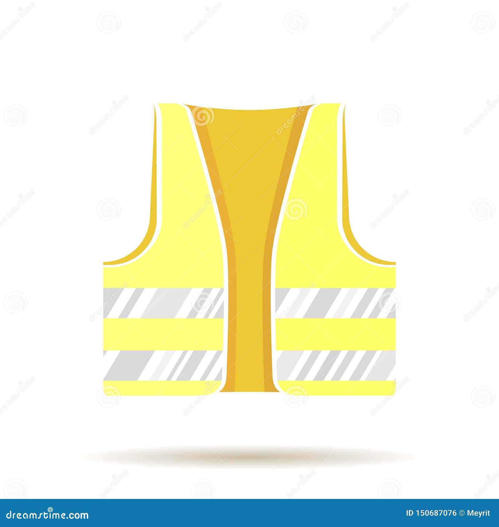 Vector Yellow Vest Isolated on White Background Stock Illustration ...