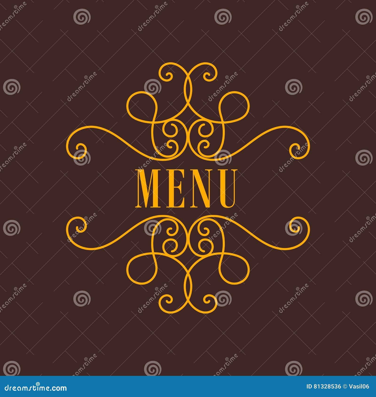 Vector Yellow Vintage Decorative Frame on Brown Background Stock Vector ...