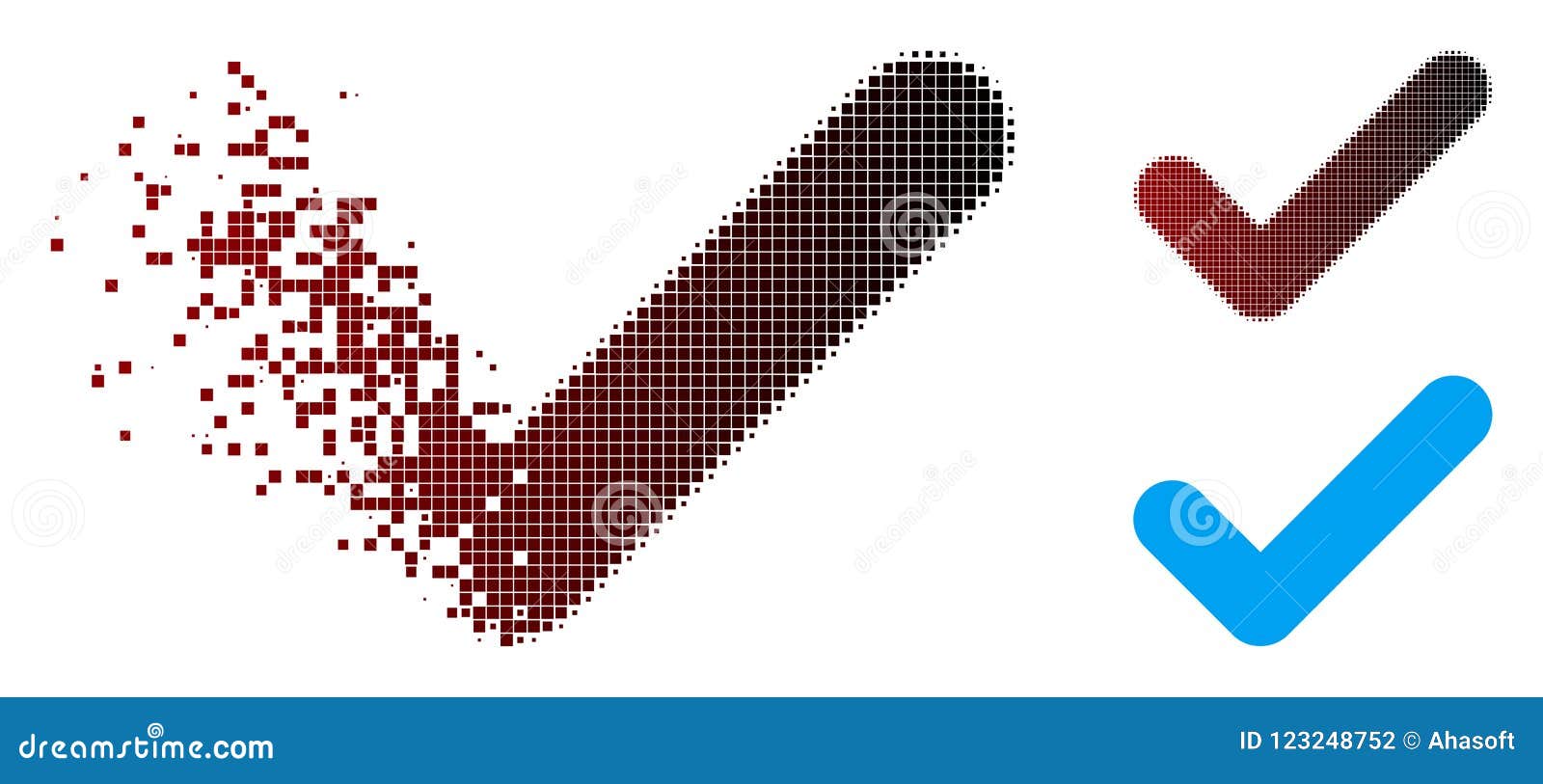 Dissipated Pixel Halftone Yes Icon Stock Vector - Illustration of cell ...