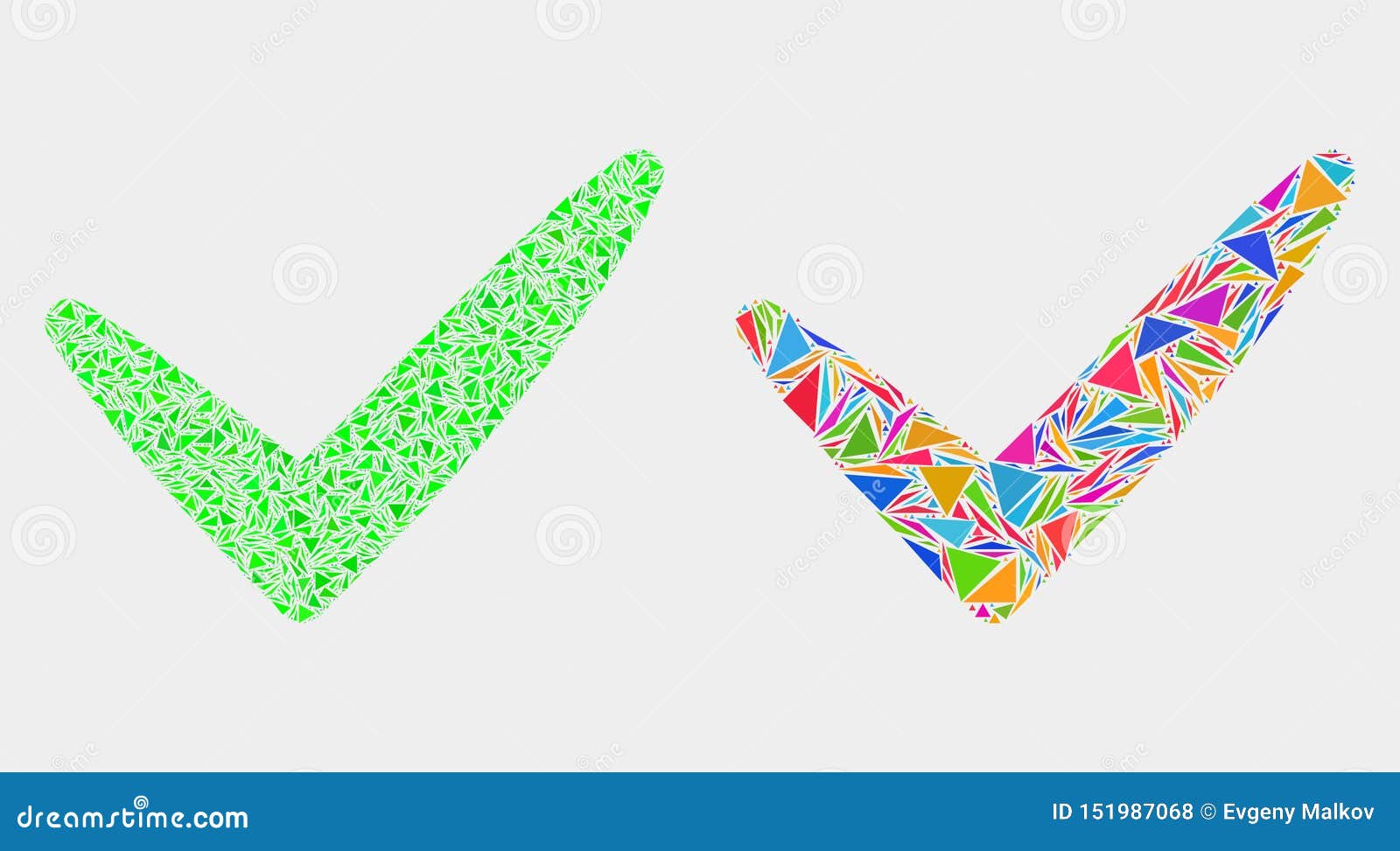 Vector Yes Tick Mosaic Icon of Triangles Stock Vector - Illustration of ...