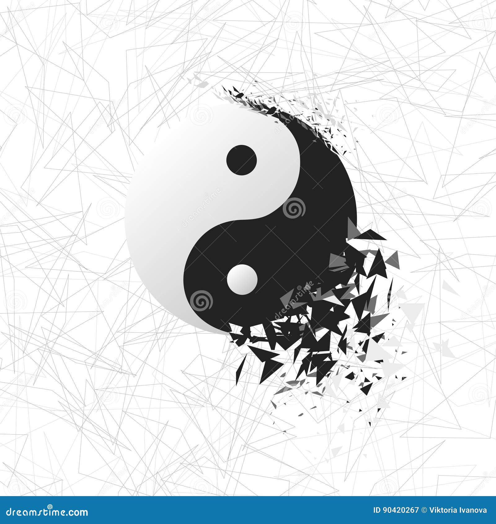 Vector yin yang symbol. stock vector. Illustration of expression - 90420267