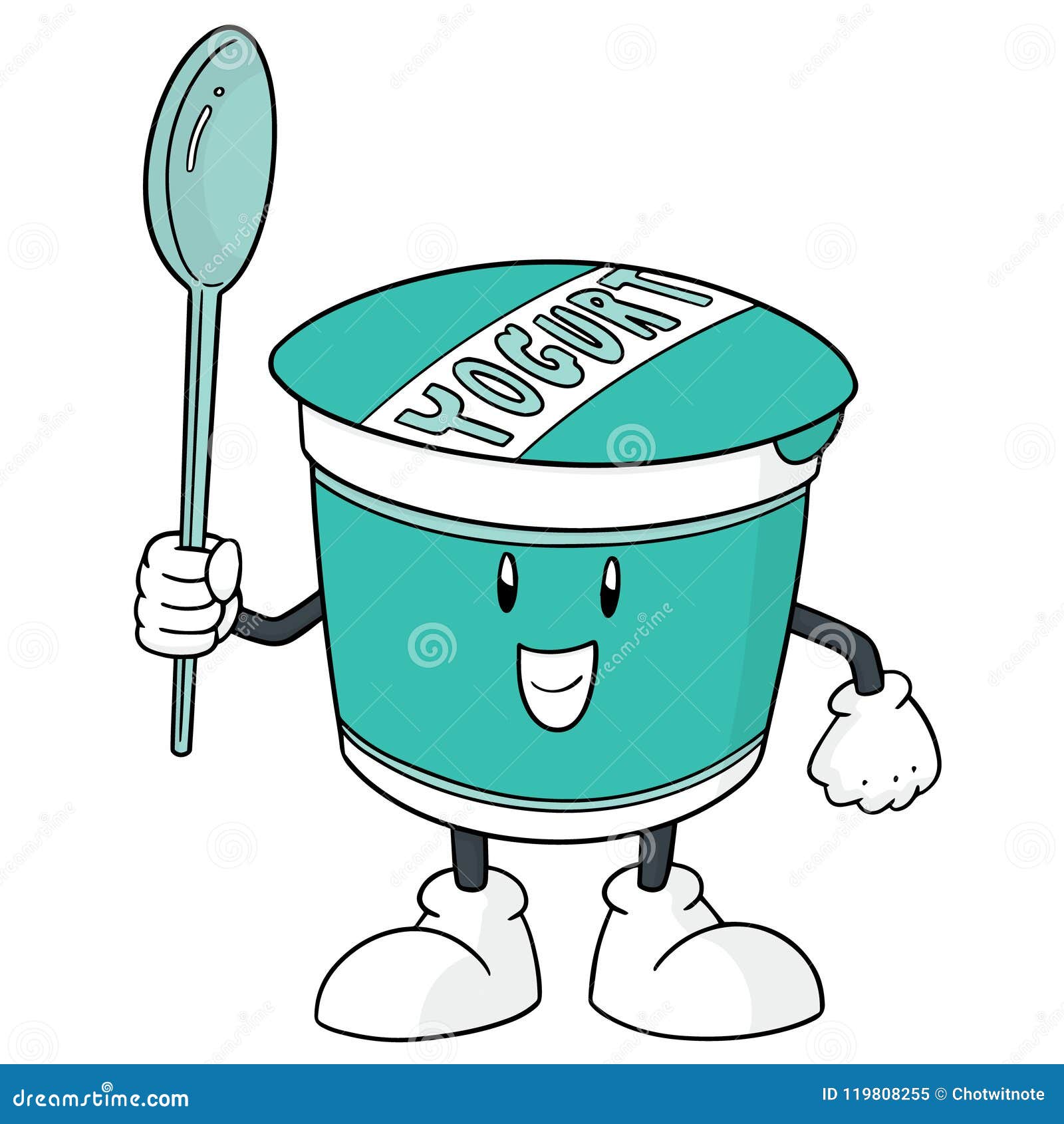 Vector of yogurt cartoon stock vector. Illustration of dairy - 119808255