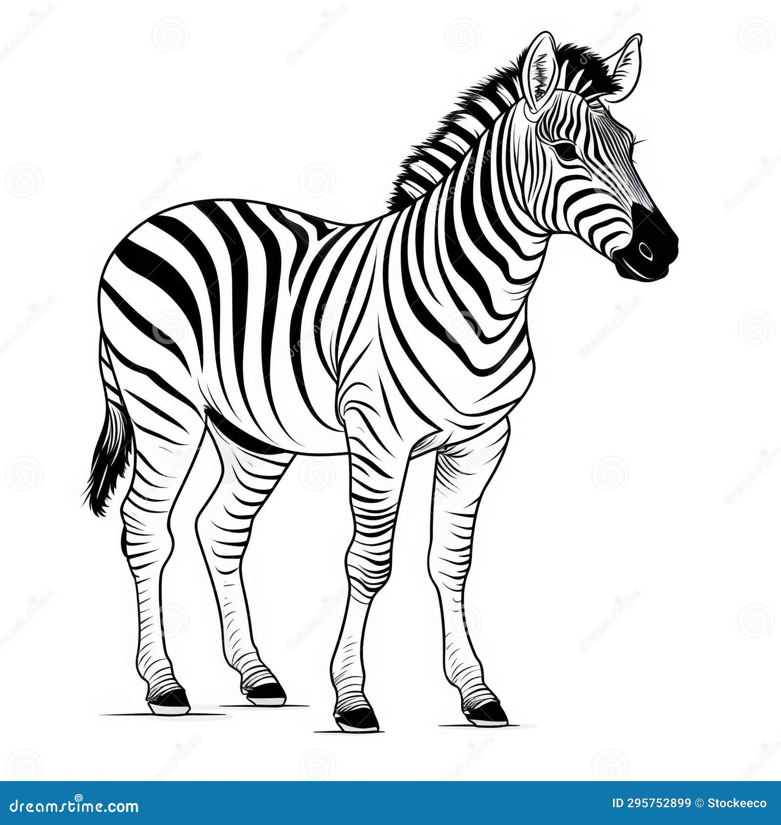 Black and White Zebra Illustration with Robert Munsch Style Stock ...