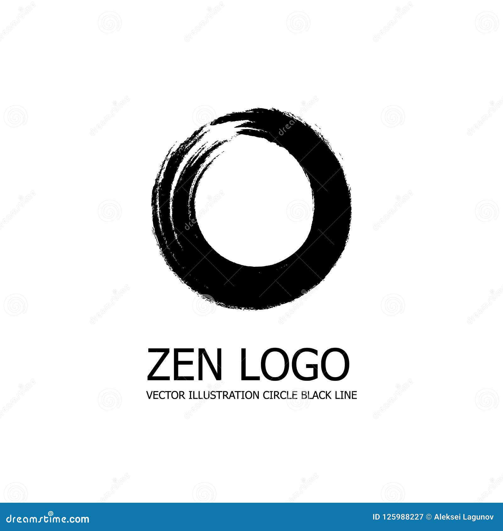 Vector Zen Circle Logo, Enso, Round Brush Stroke, Black and White ...