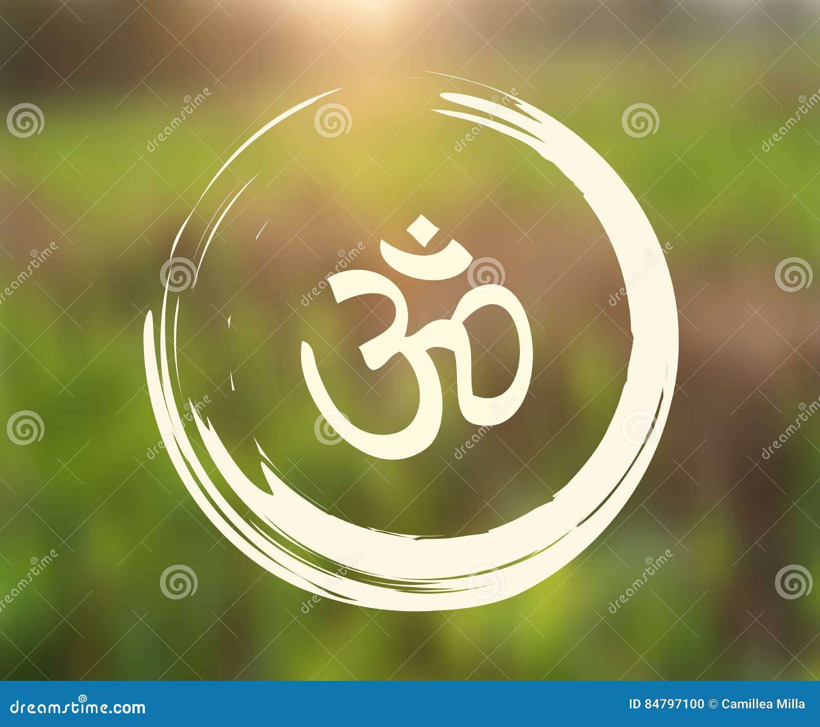 Vector Zen Circle with Om Symbol on Natural Background Stock ...