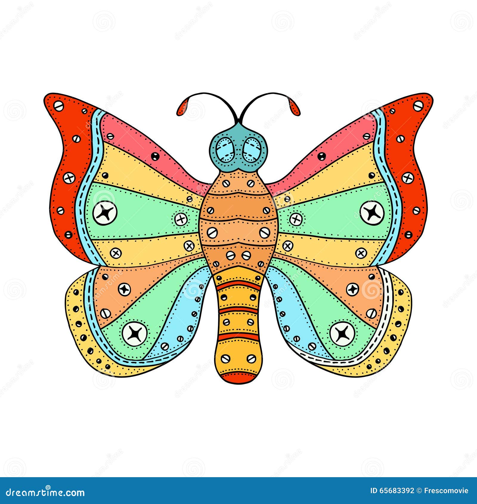 The Zentangle Butterfly With The Big Wing For The Tattoo Inspiration ...