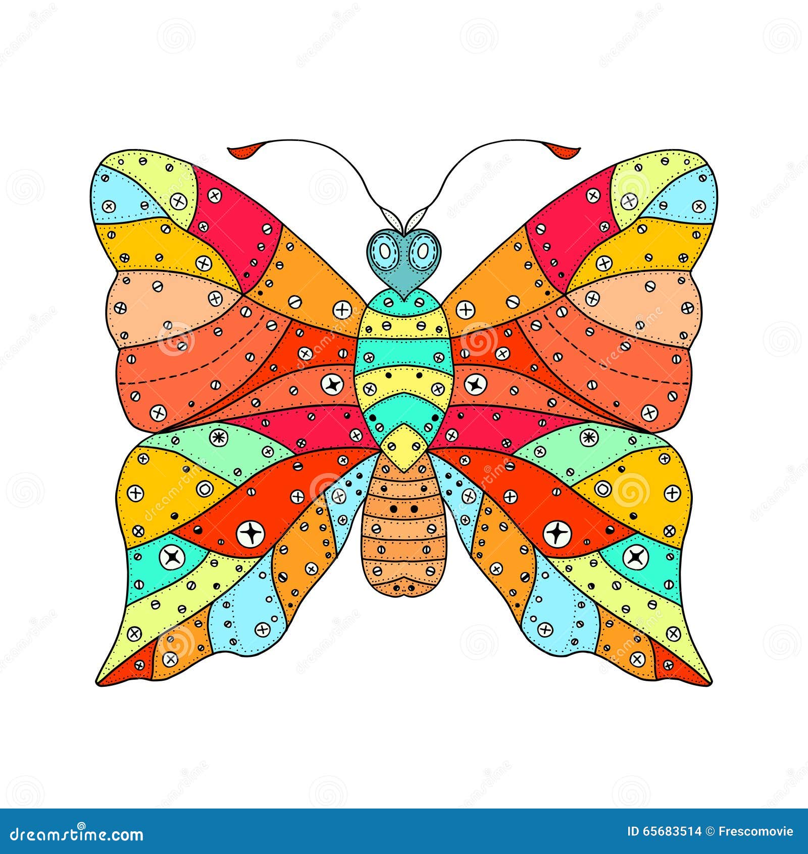 The Zentangle Butterfly With The Big Wing For The Tattoo Inspiration ...