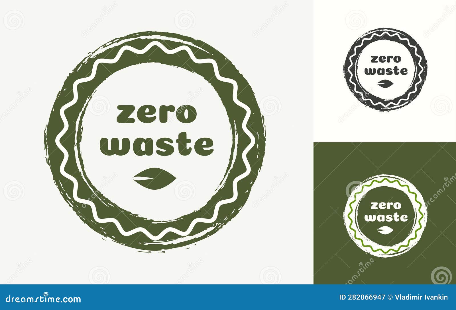 Vector Zero Waste Emblem Flat Style Stock Vector - Illustration of ...