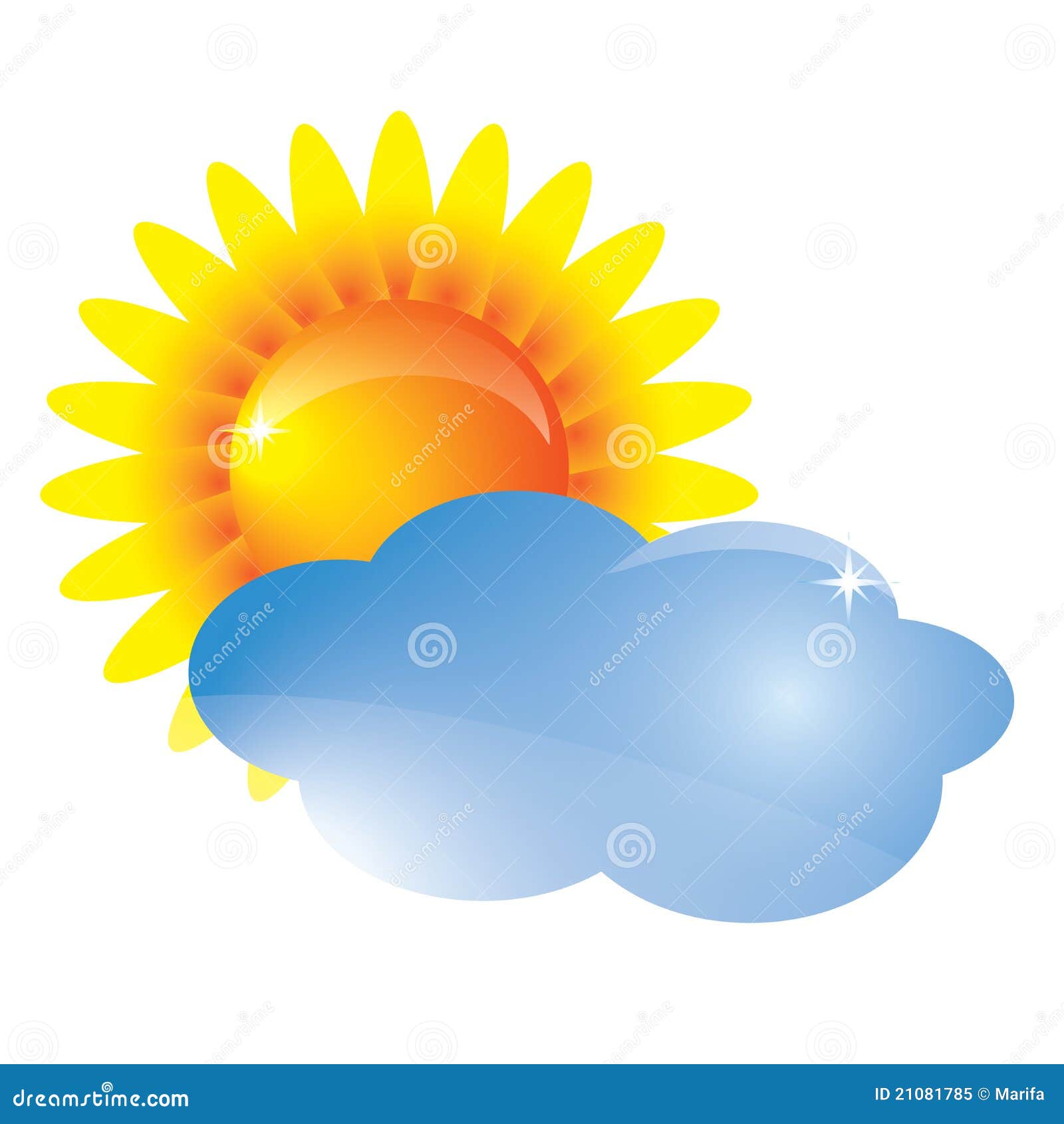 Vector zon en wolk vector illustratie. Illustration of achtergrond ...