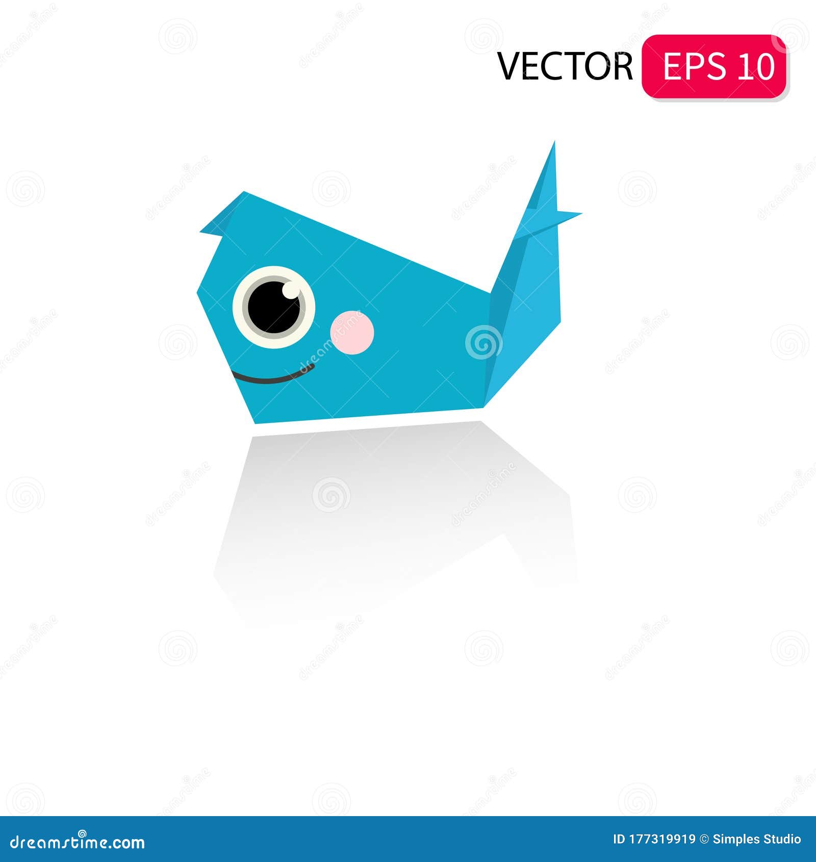 Vectorafbeelding Van Origami Walvis Vectoreps 10 Stock Illustratie ...