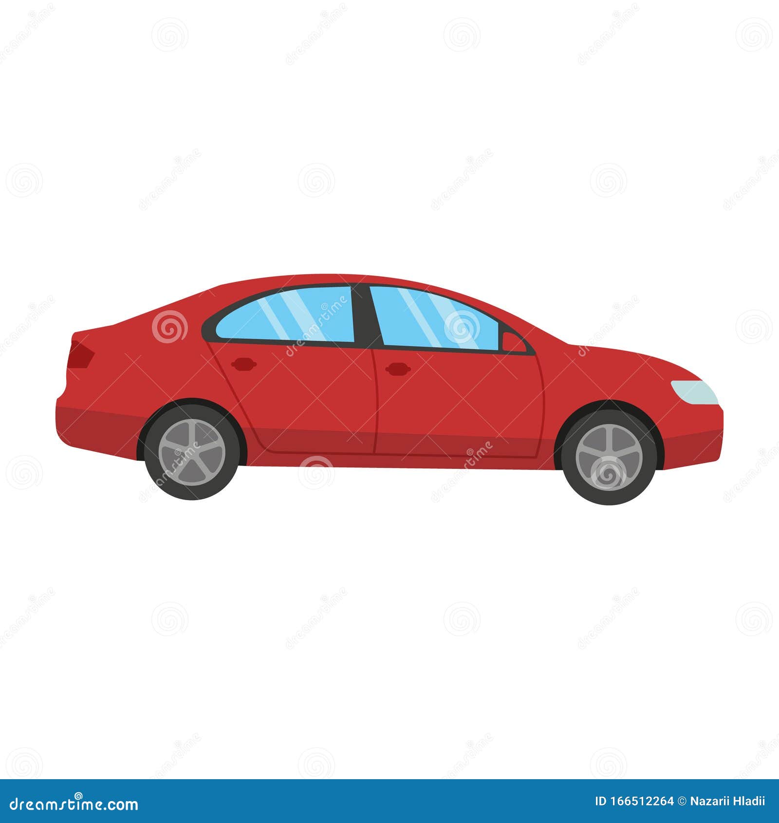 Vectorafbeelding Van Rode Auto Vaste Ontwerpstijl Vector Illustratie ...