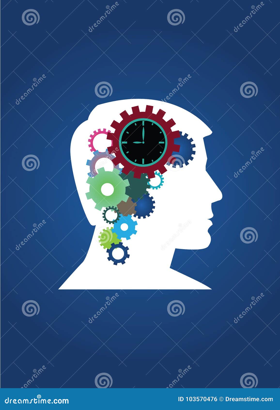 Gear Brain Thinker Vectoral Composition Stock Vector - Illustration of ...