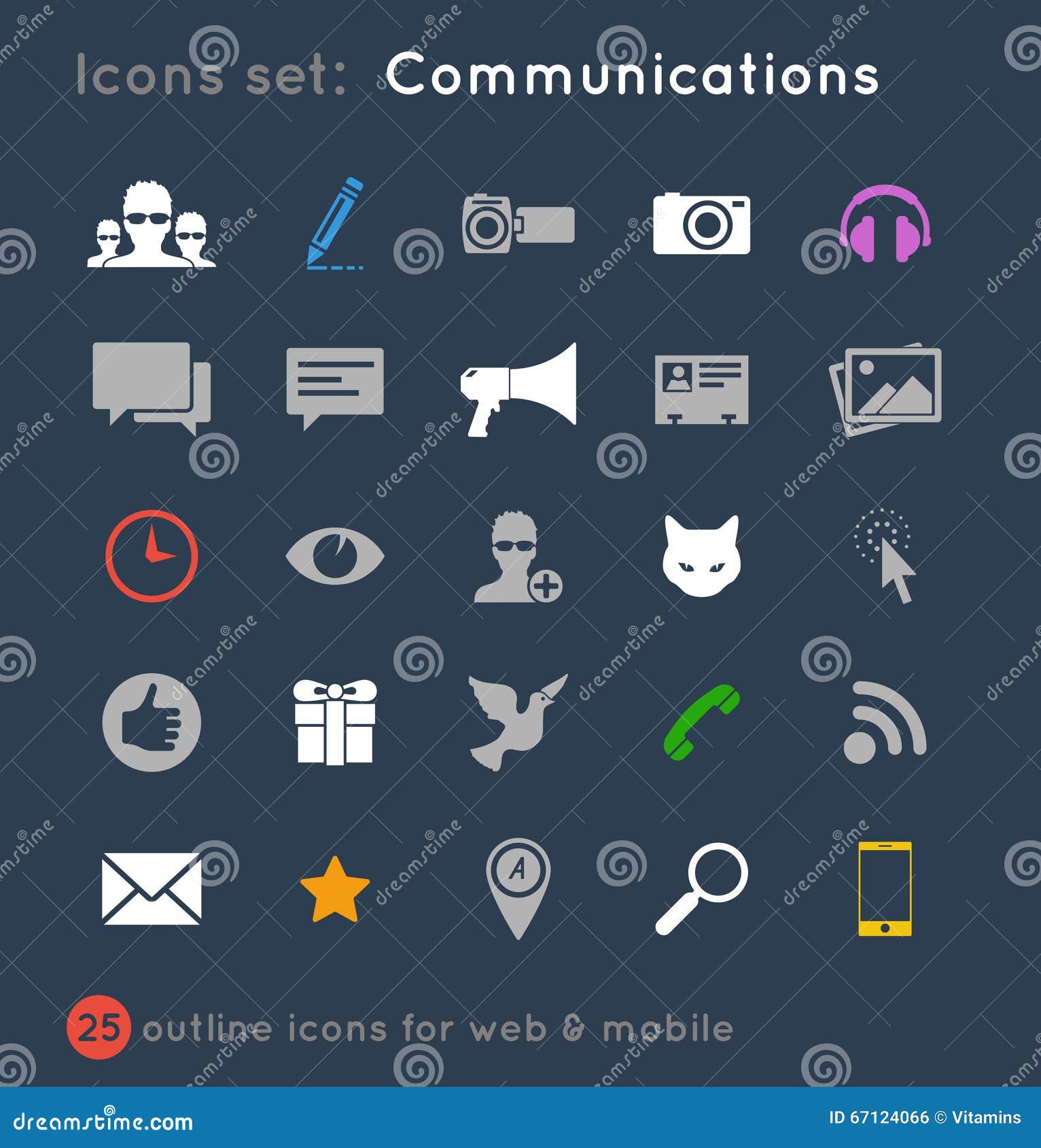 Vectoral Icons Set for Communications Stock Vector - Illustration of ...