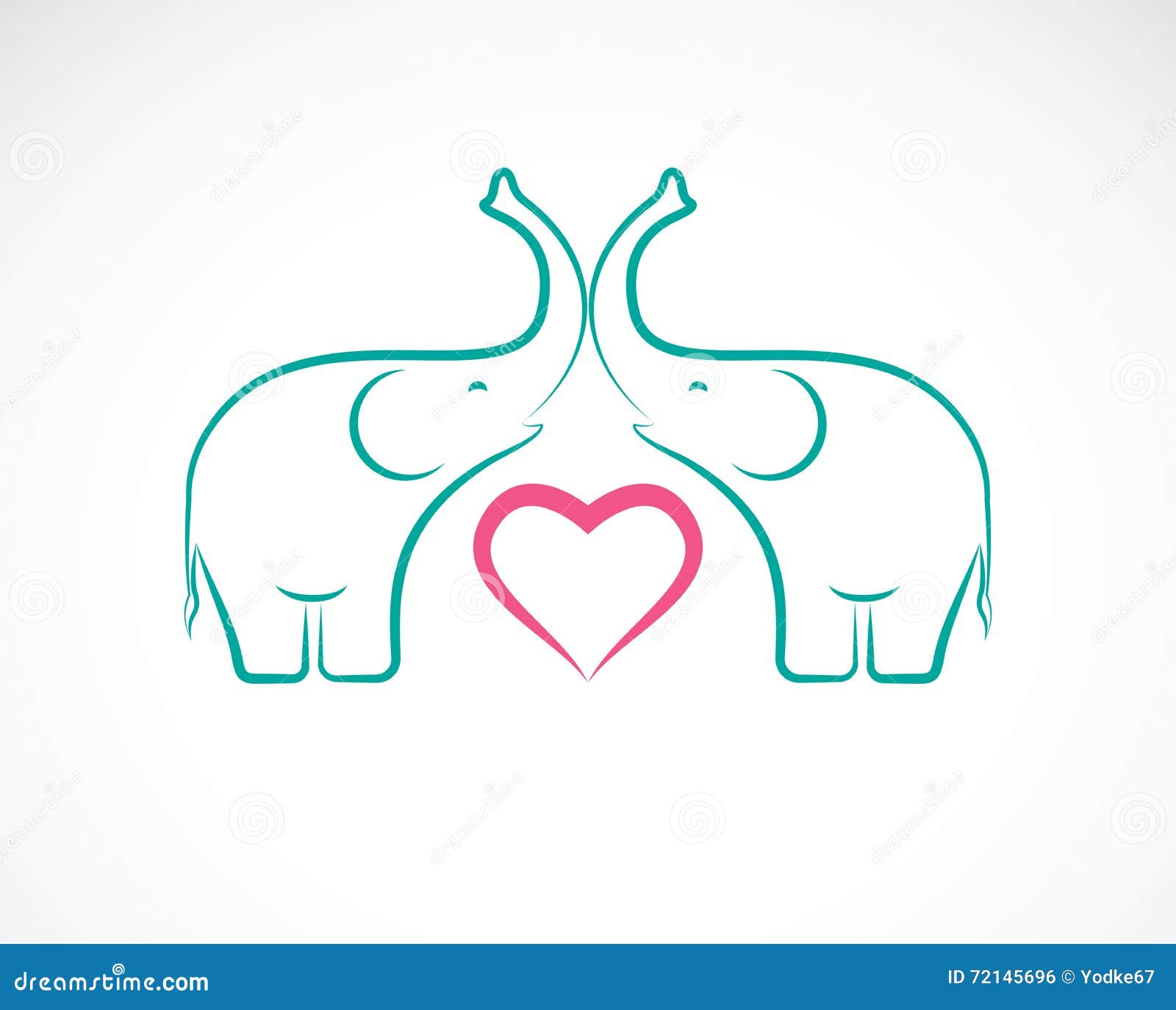 Vectorbeeld Van Olifant En Hart Vector Illustratie - Illustration of ...