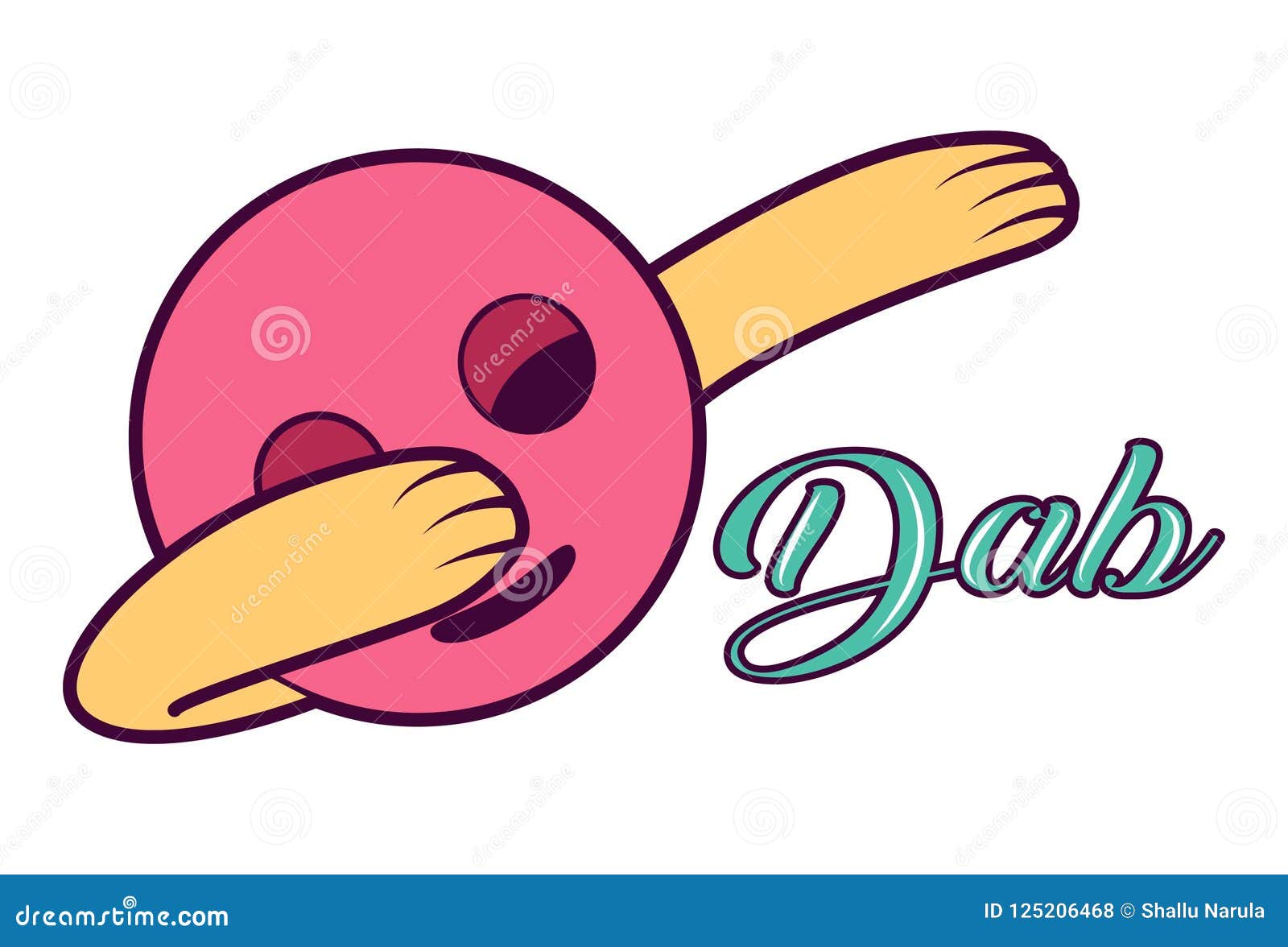 Vectorbeeldverhaalillustratie Van Smiley Face in Dab Style Vector ...