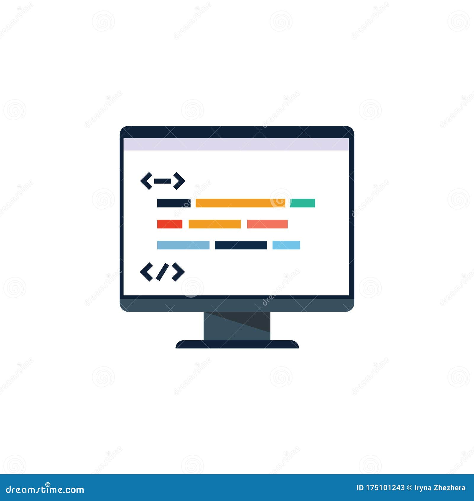 Vectorbureaubladcomputerpictogram. Code-pc-pictogram ...