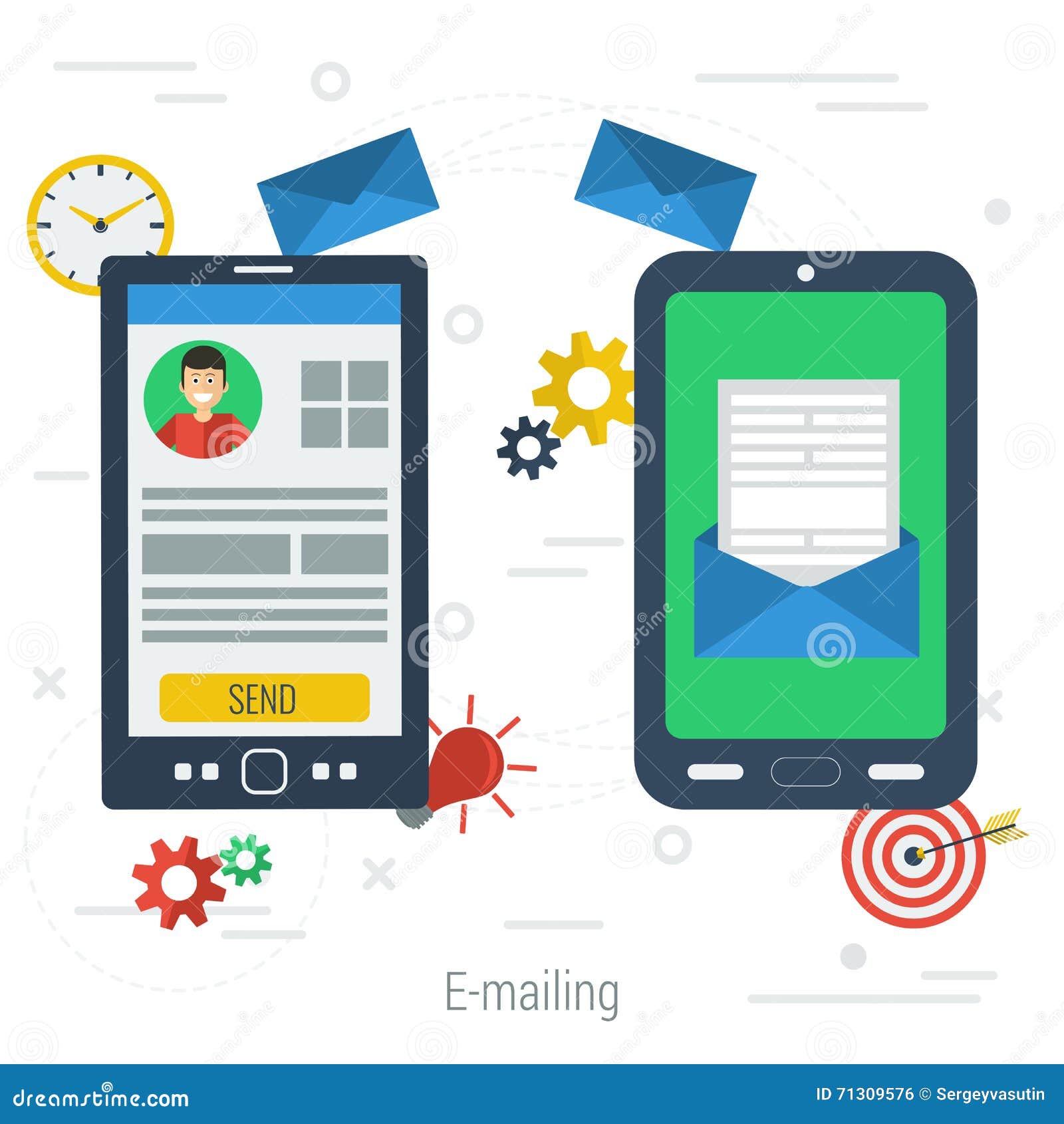 Vectorconcept Per E-mail Versturen Stock Illustratie - Illustration of ...