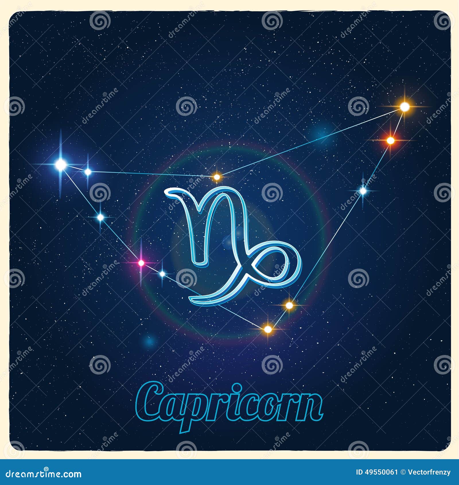 Vectorconstellatie Steenbok Met Dierenriemteken Vector Illustratie ...