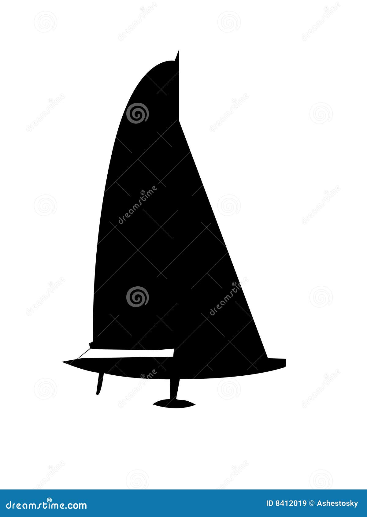 Vectored Silhouette of Sailboat Stock Vector - Illustration of sails ...