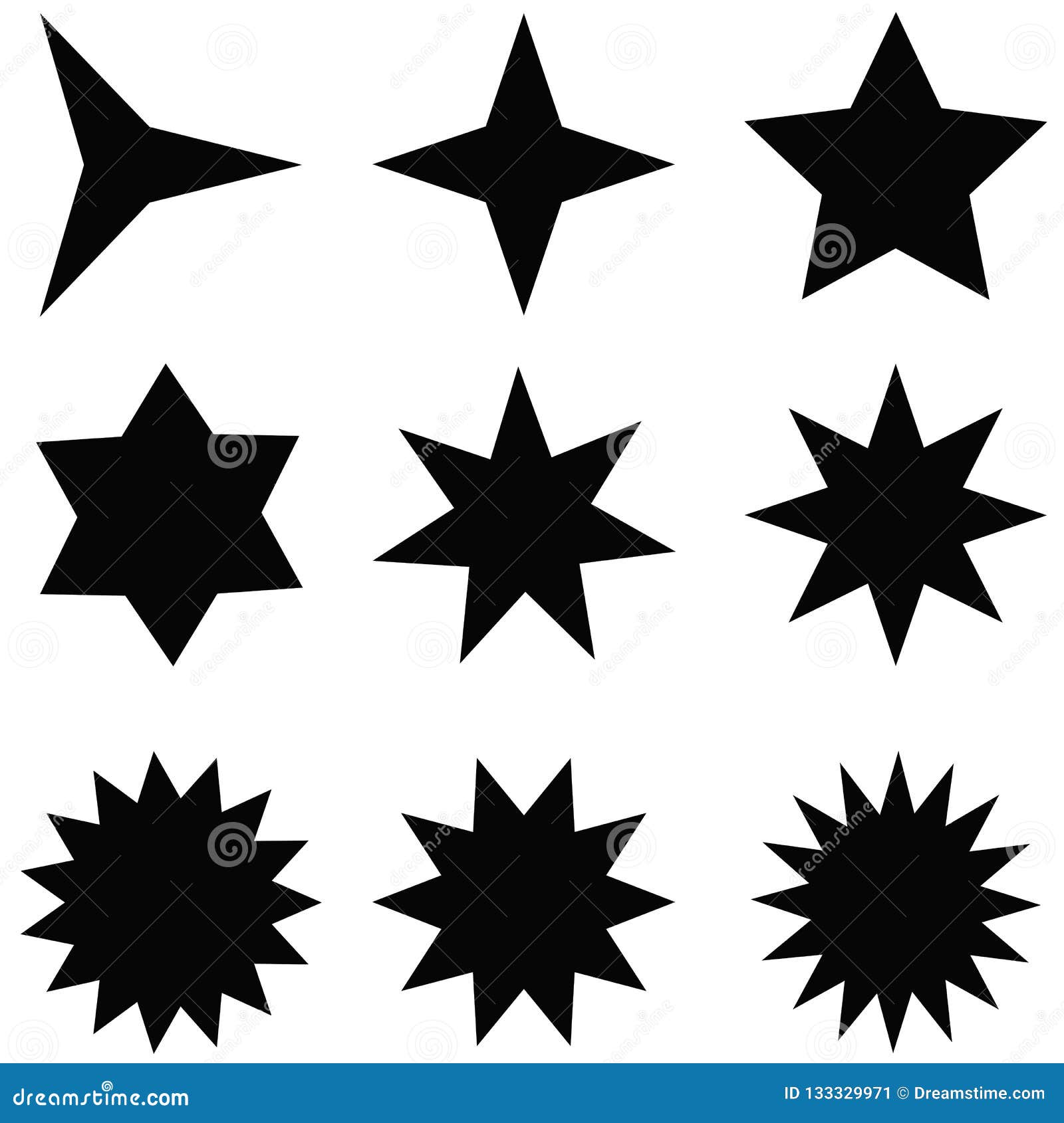 Vectores de las estrellas ilustración del vector. Ilustración de puntas ...