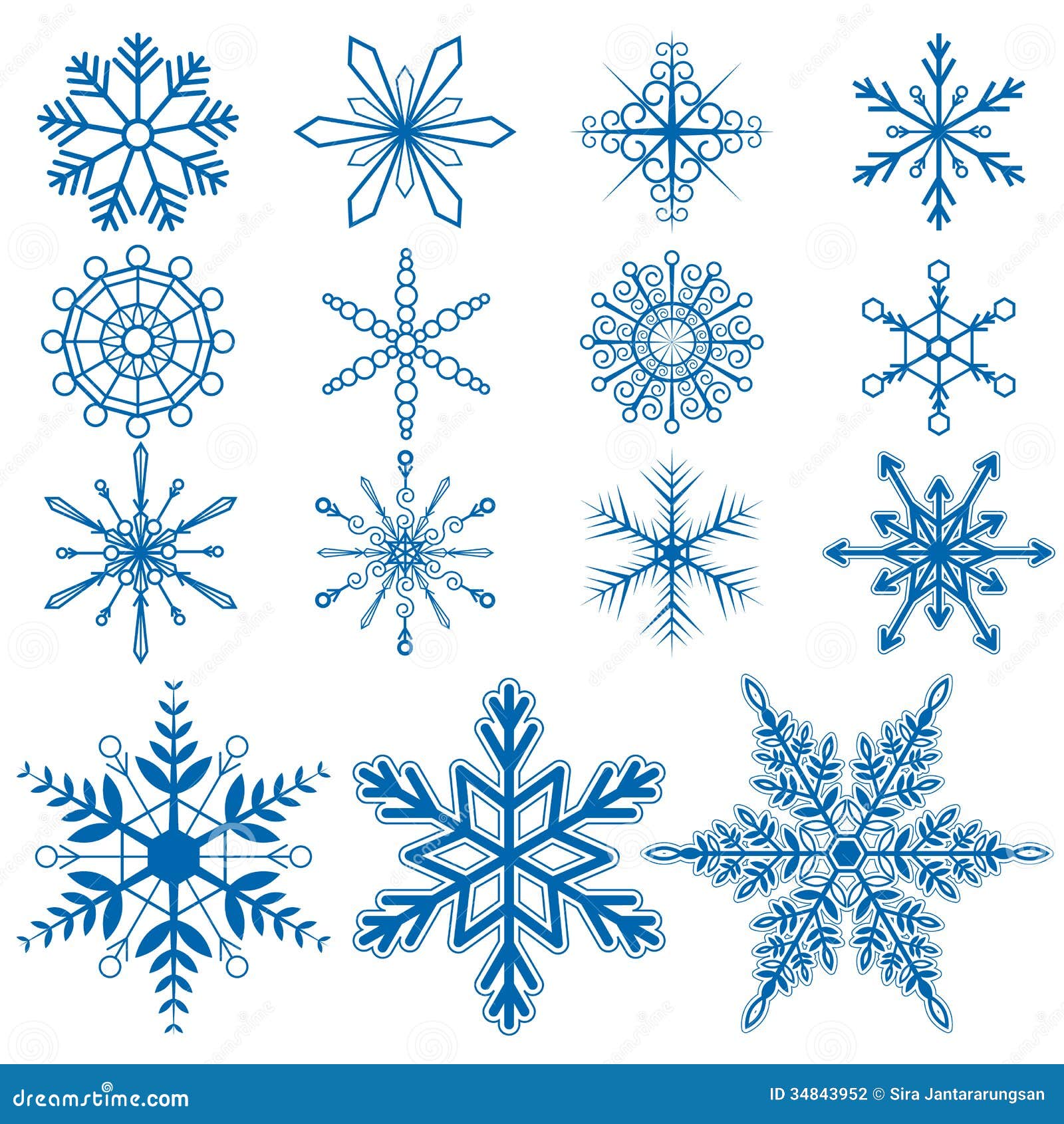 Vectores Del Copo De Nieve Set1 Ilustración del Vector - Ilustración de ...