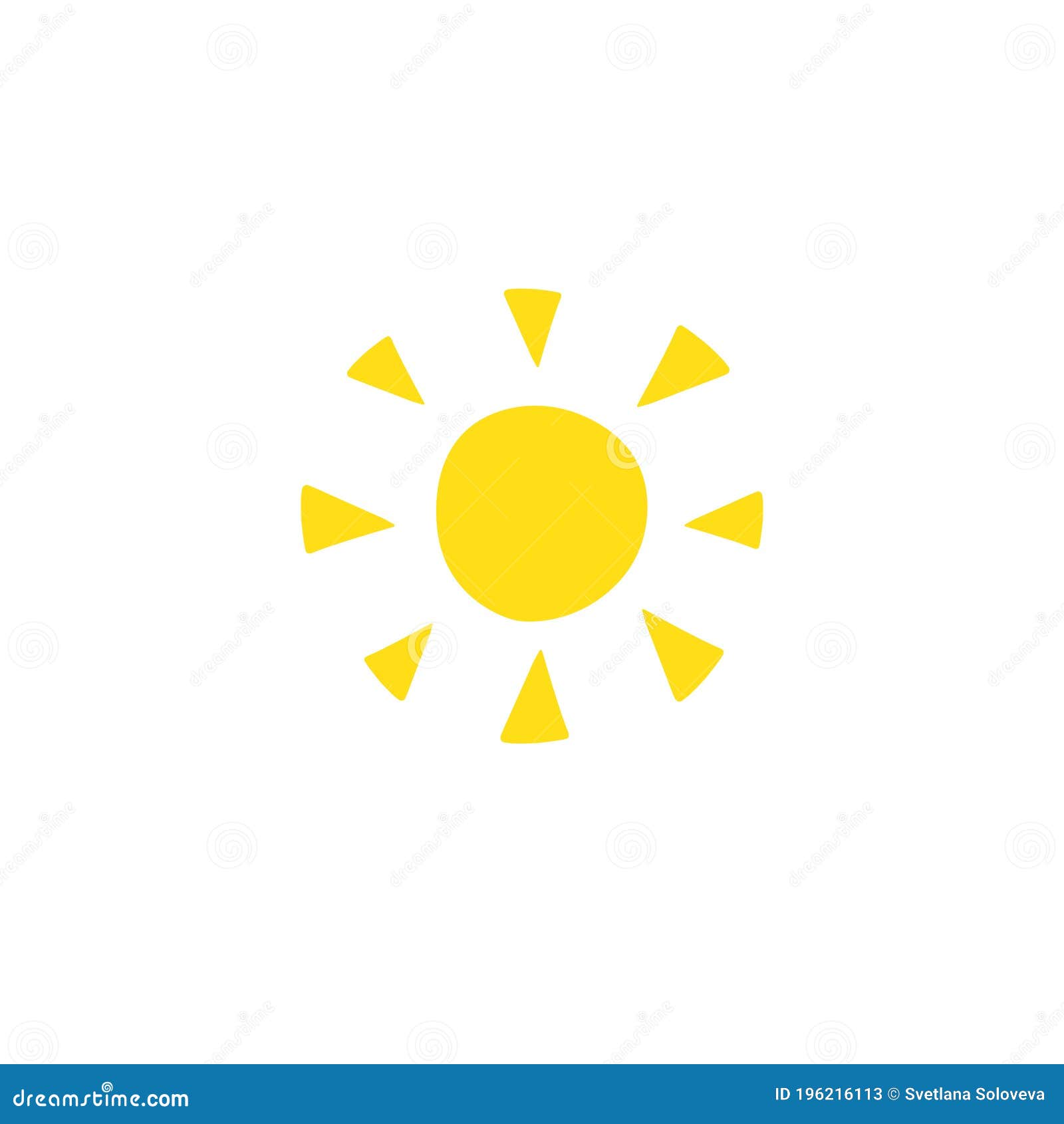 Vectorhand Getekende Schets Gele Zon Stock Illustratie - Illustration ...