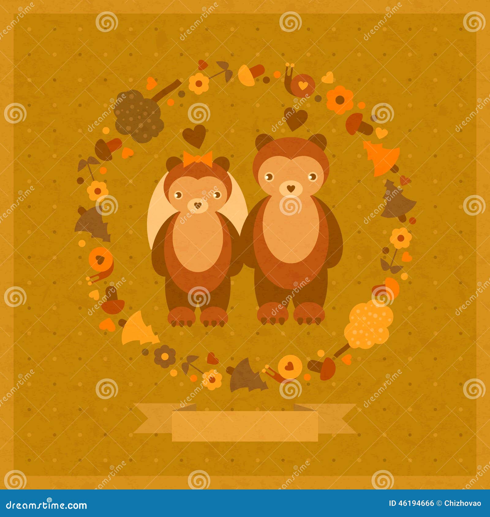 Vectorhuwelijks Grappige Kaart Met Beren Vector Illustratie - Illustration of vrolijk ...