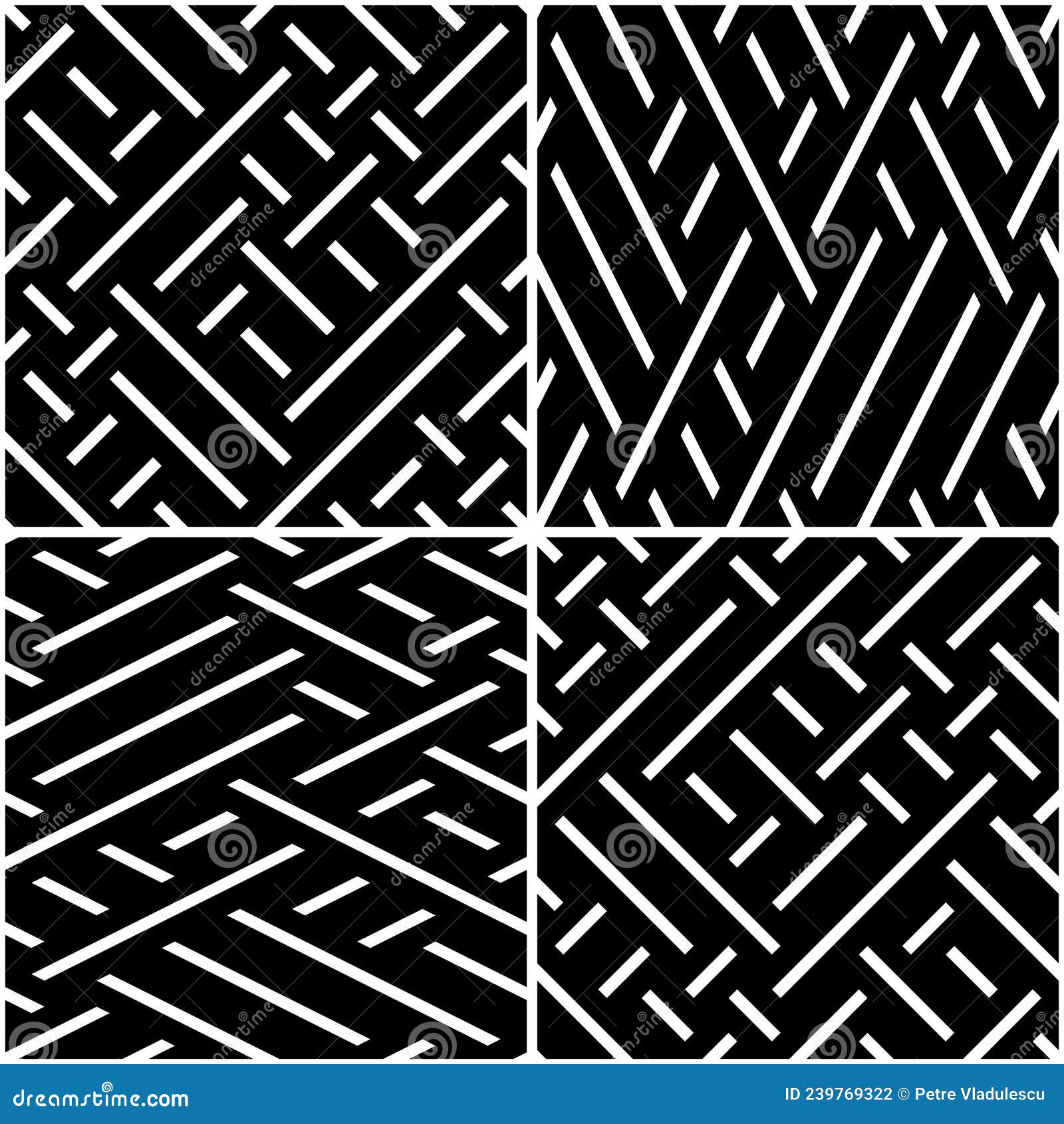 Vectorial Pattern Collection with Oblique White Segments_a Stock Vector ...